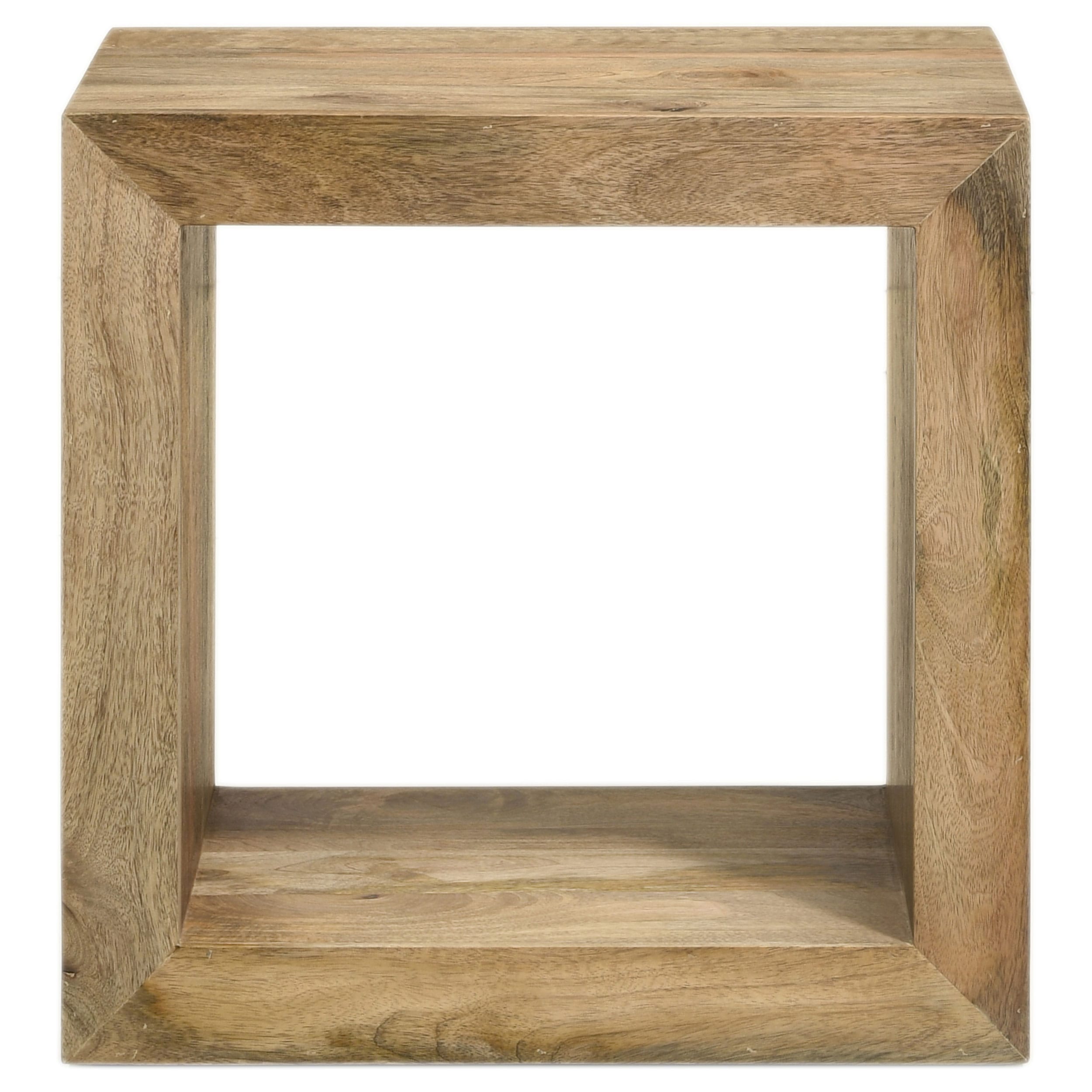 Benton Rectangular Solid Wood End Table Natural at Futonland