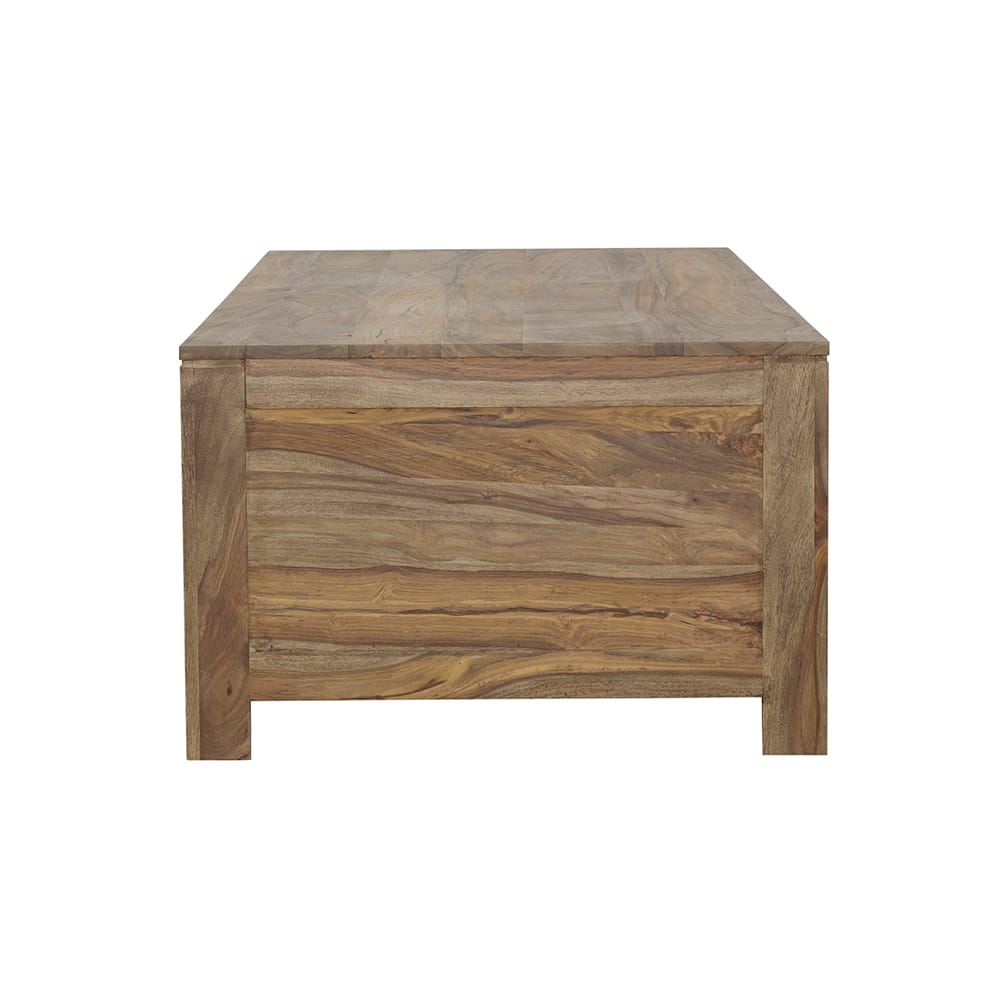 Esther 6-drawer Storage Coffee Table Natural Sheesham at Futonland
