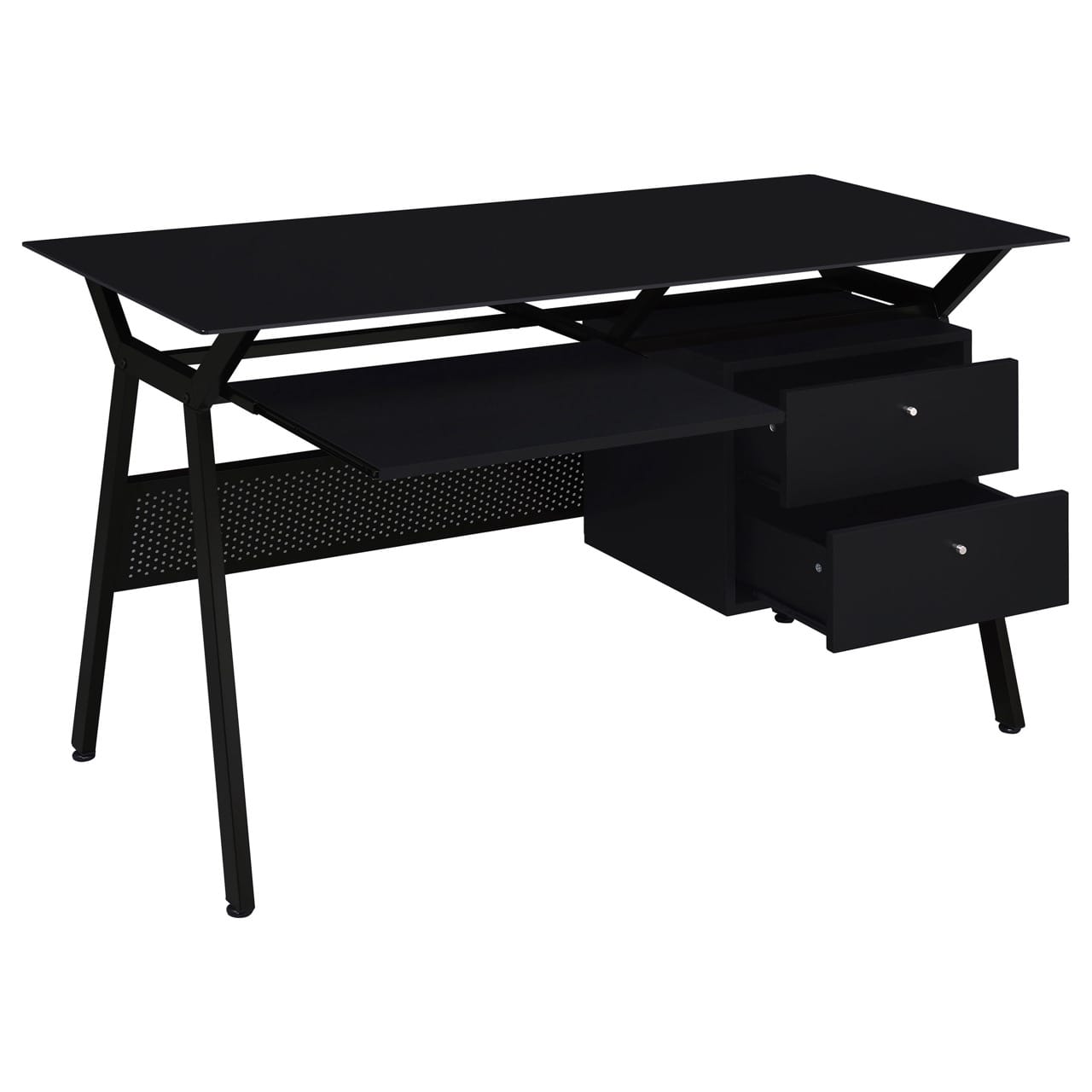 Weaving 2-drawer Computer Desk Black at Futonland