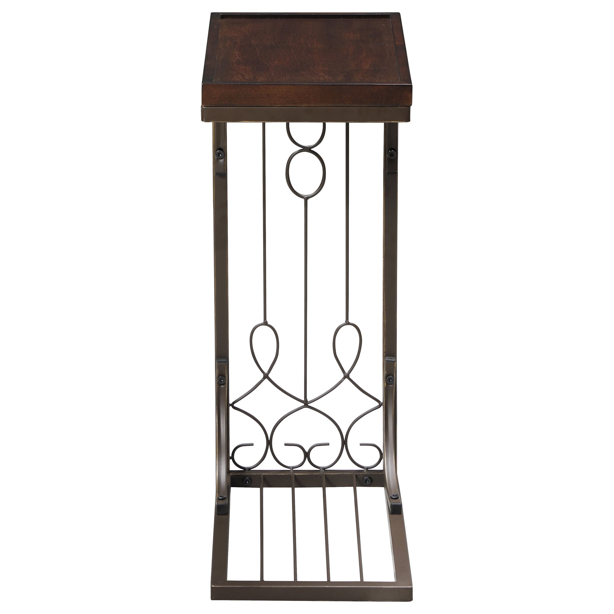 Alyssa Accent Table Brown and Burnished Copper at Futonland