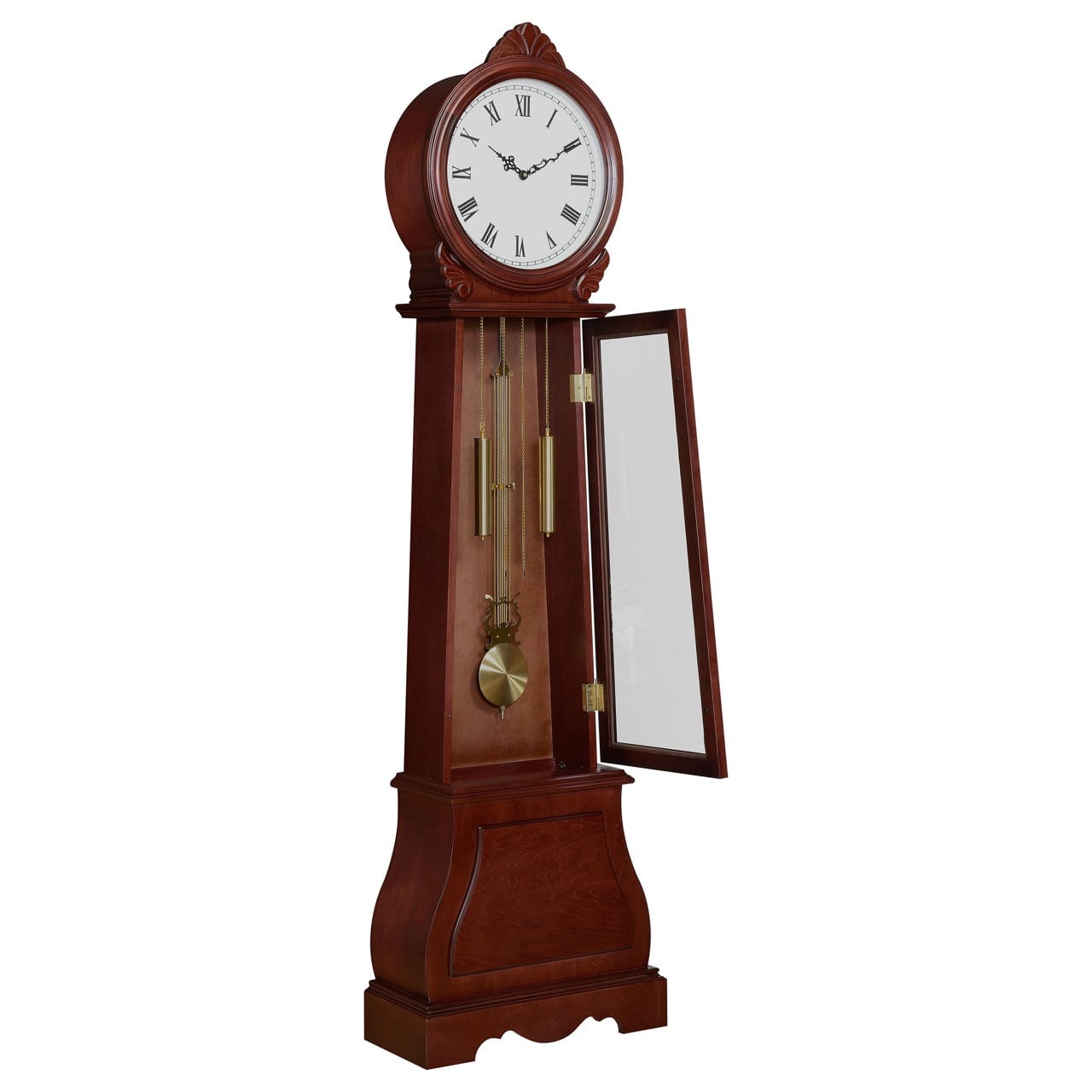 Narcissa Grandfather Clock w/Chime Brown Red at Futonland