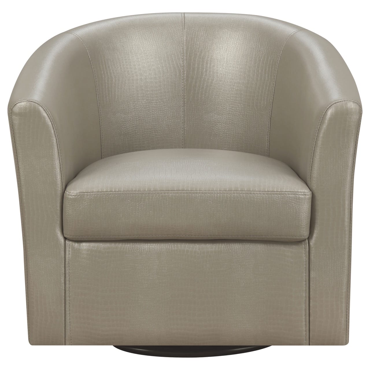 Turner Upholstery Sloped Arm Accent Swivel Chair Champagne at Futonland