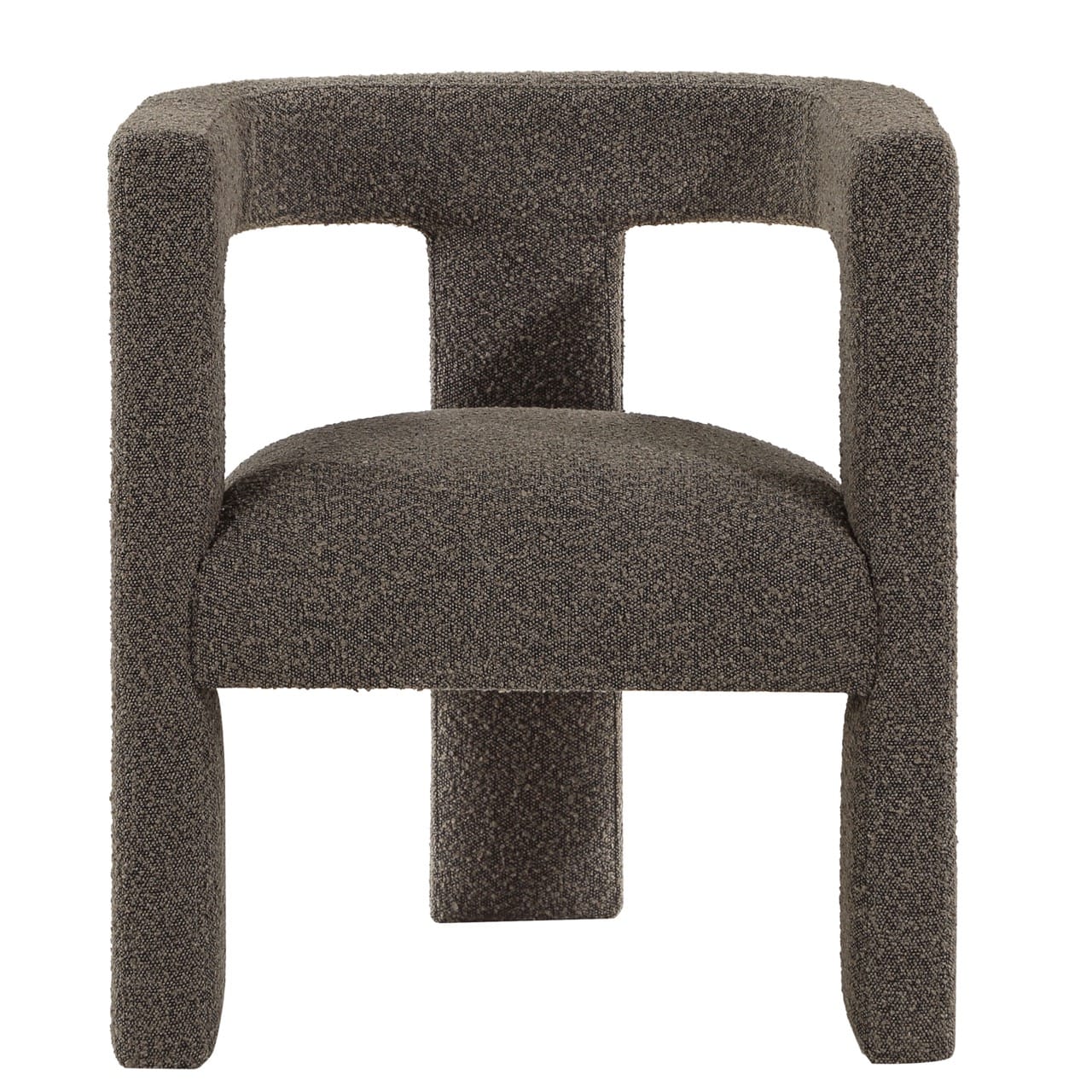 Petra Boucle Upholstered Accent Side Chair Chocolate Brown at Futonland