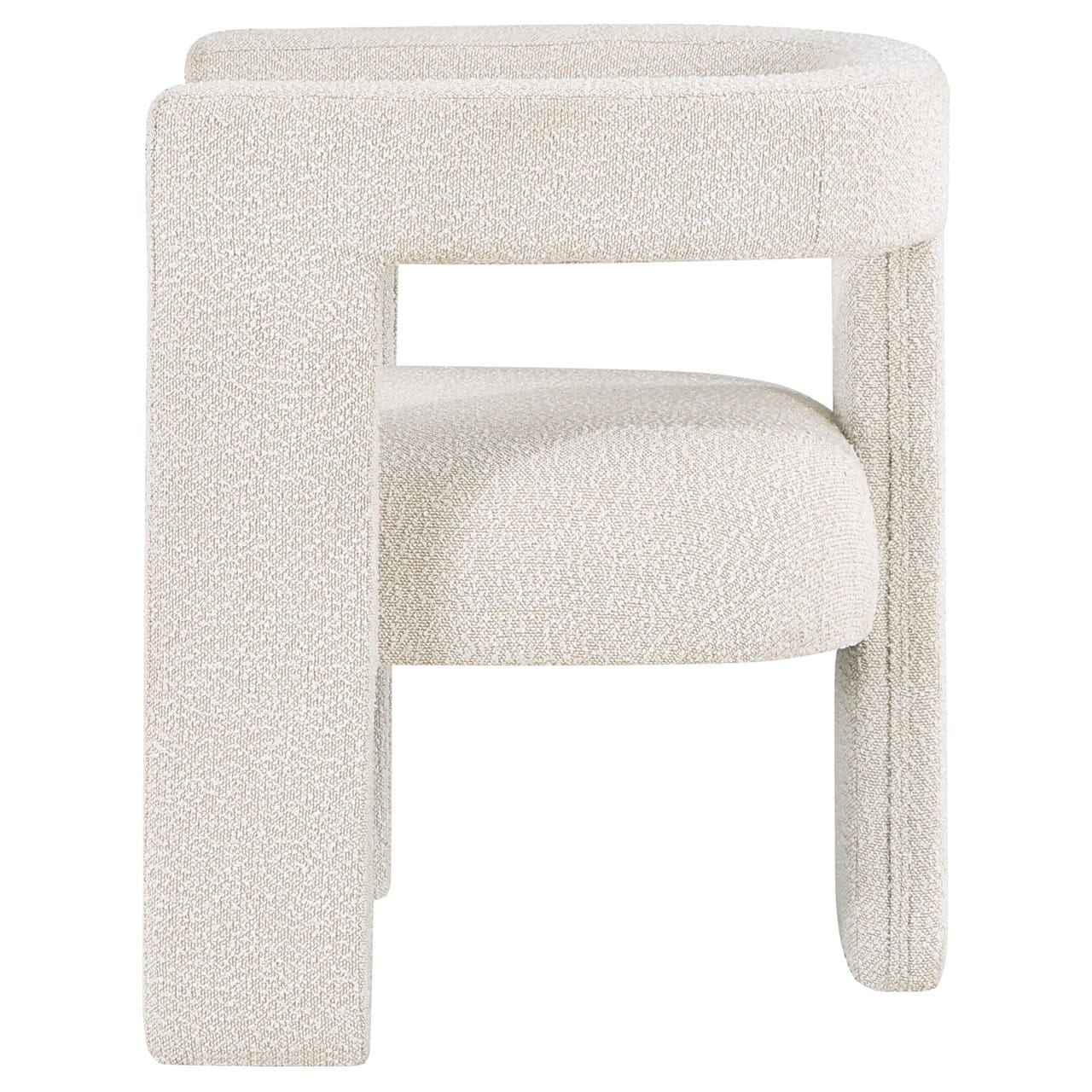 Petra Boucle Upholstered Accent Side Chair White at Futonland
