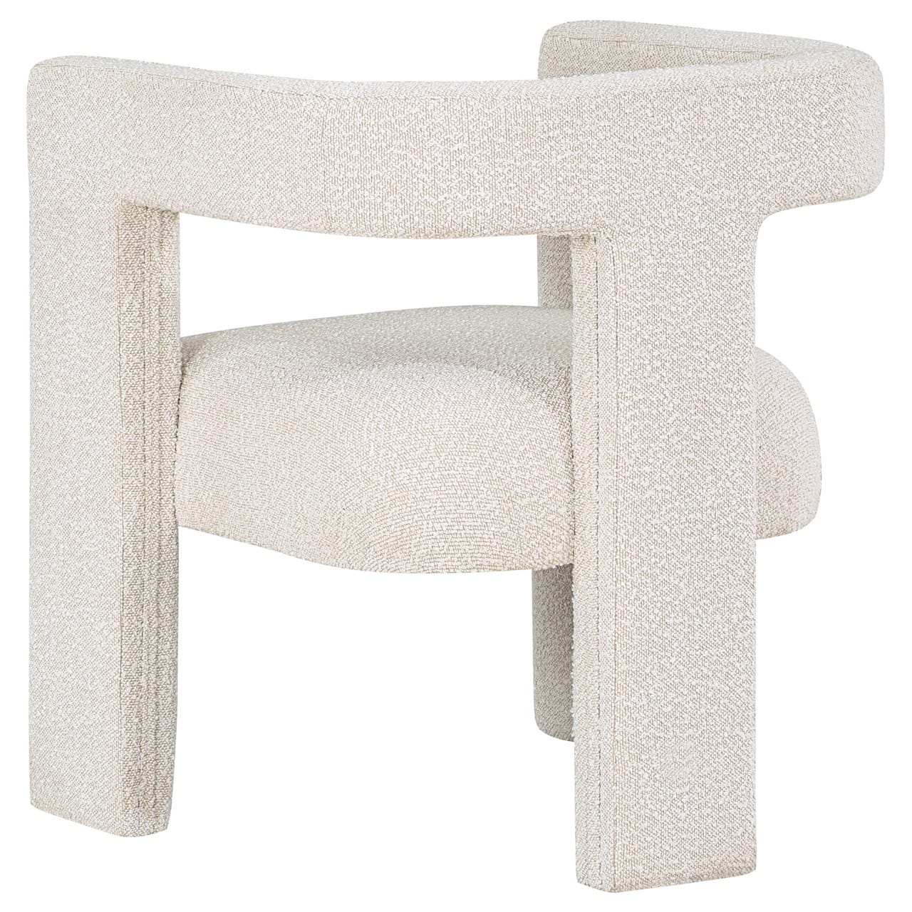 Petra Boucle Upholstered Accent Side Chair White at Futonland