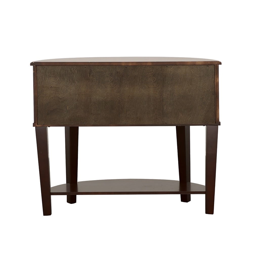 Diane 2-drawer Demilune Shape Console Table Cappuccino at Futonland