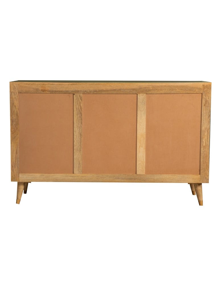 Alyssum Checkered Pattern 3-door Accent Cabinet Natural at Futonland