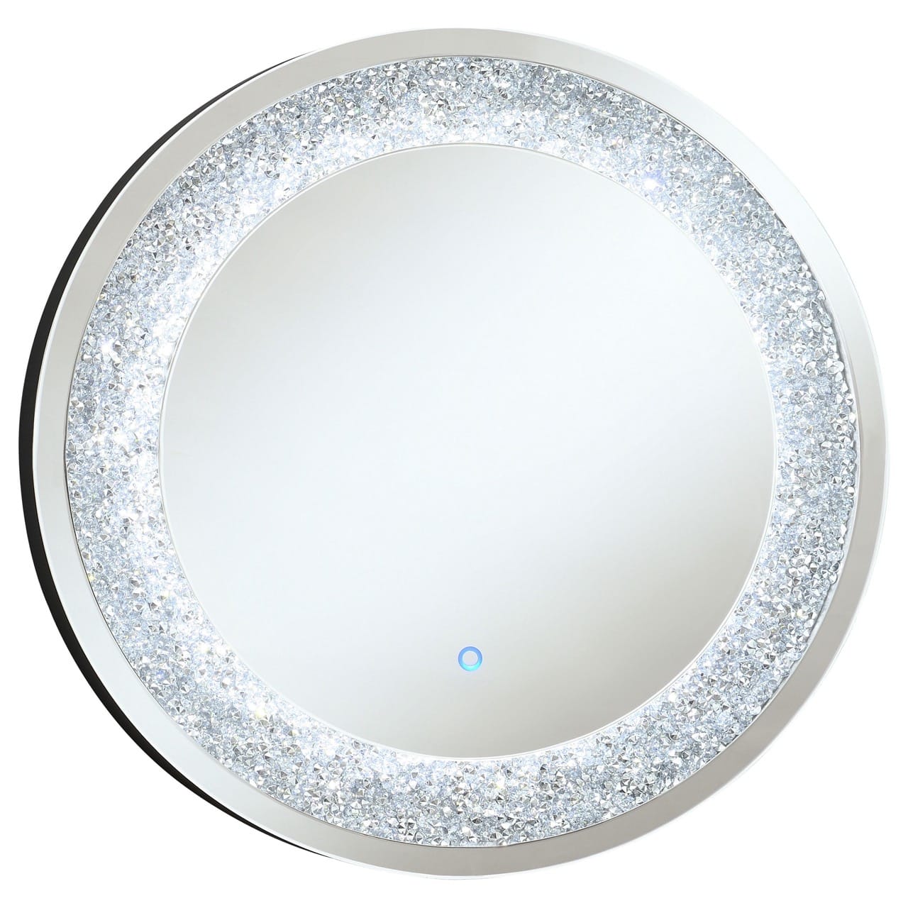 Landar Round Wall Mirror Silver at Futonland