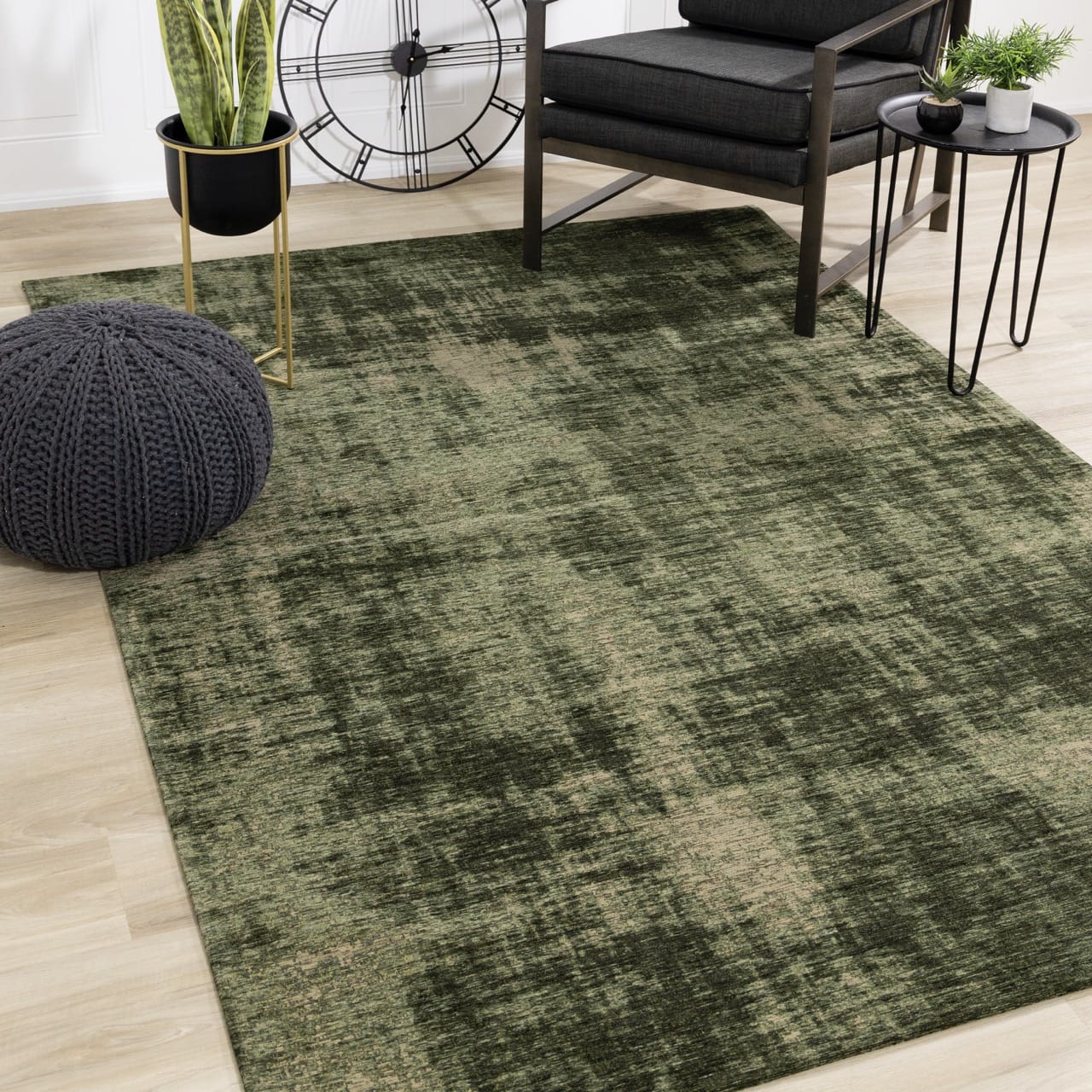 Cathedral Green Tree Bark Rug at Futonland