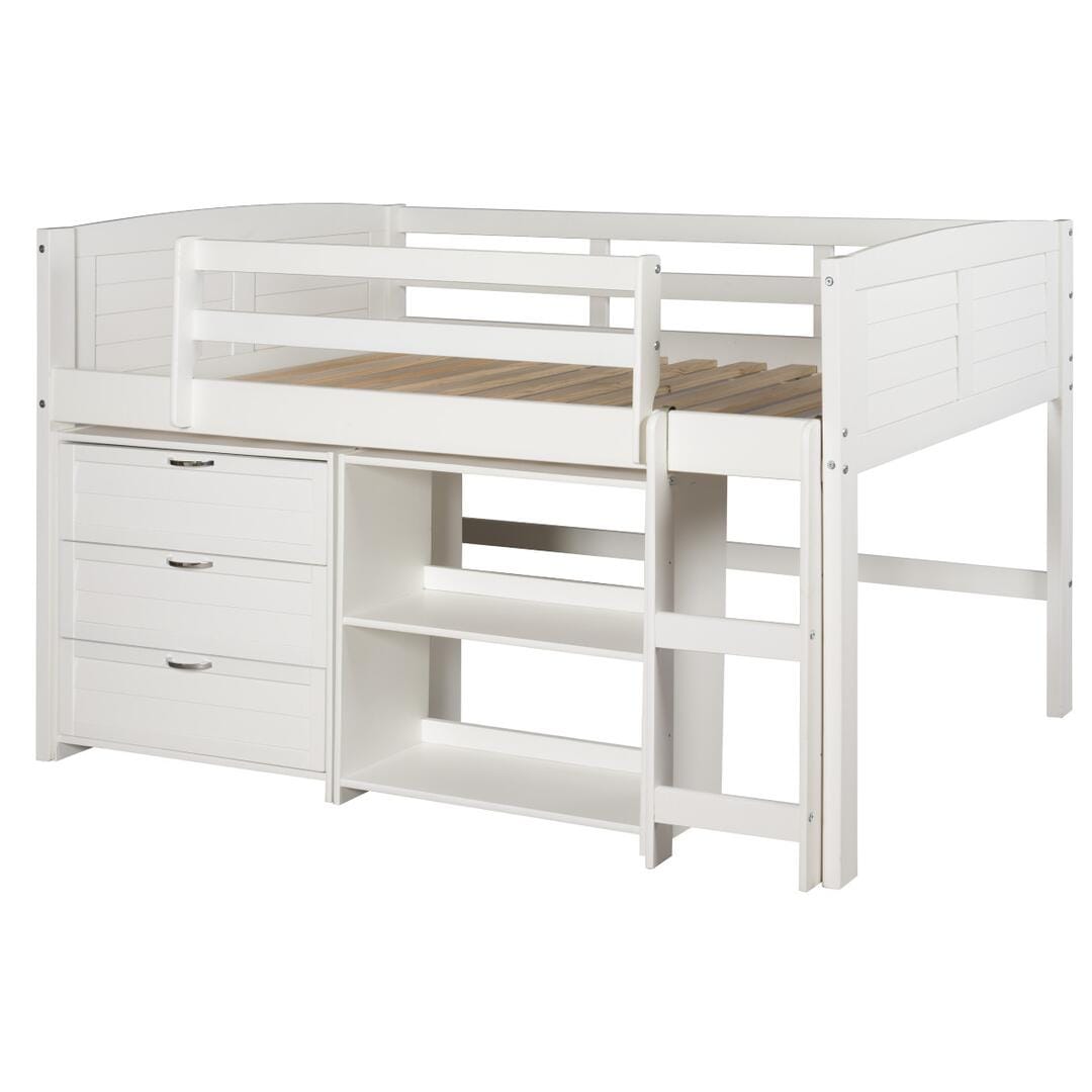 Twin Louver Low Loft Group C - White at Futonland