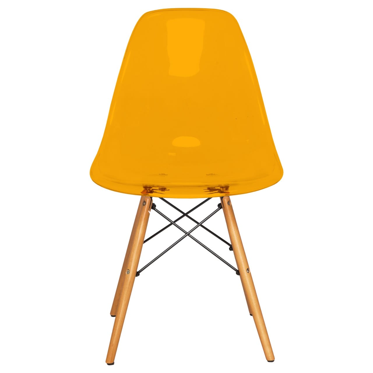 Dover Molded Side Chair, Transparent Orange at Futonland
