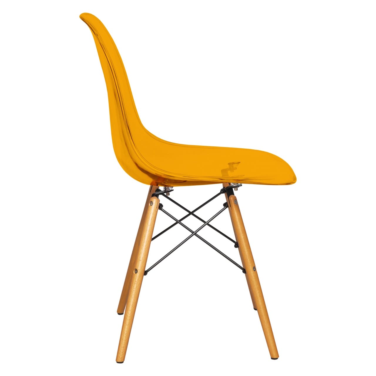 Dover Molded Side Chair, Transparent Orange at Futonland