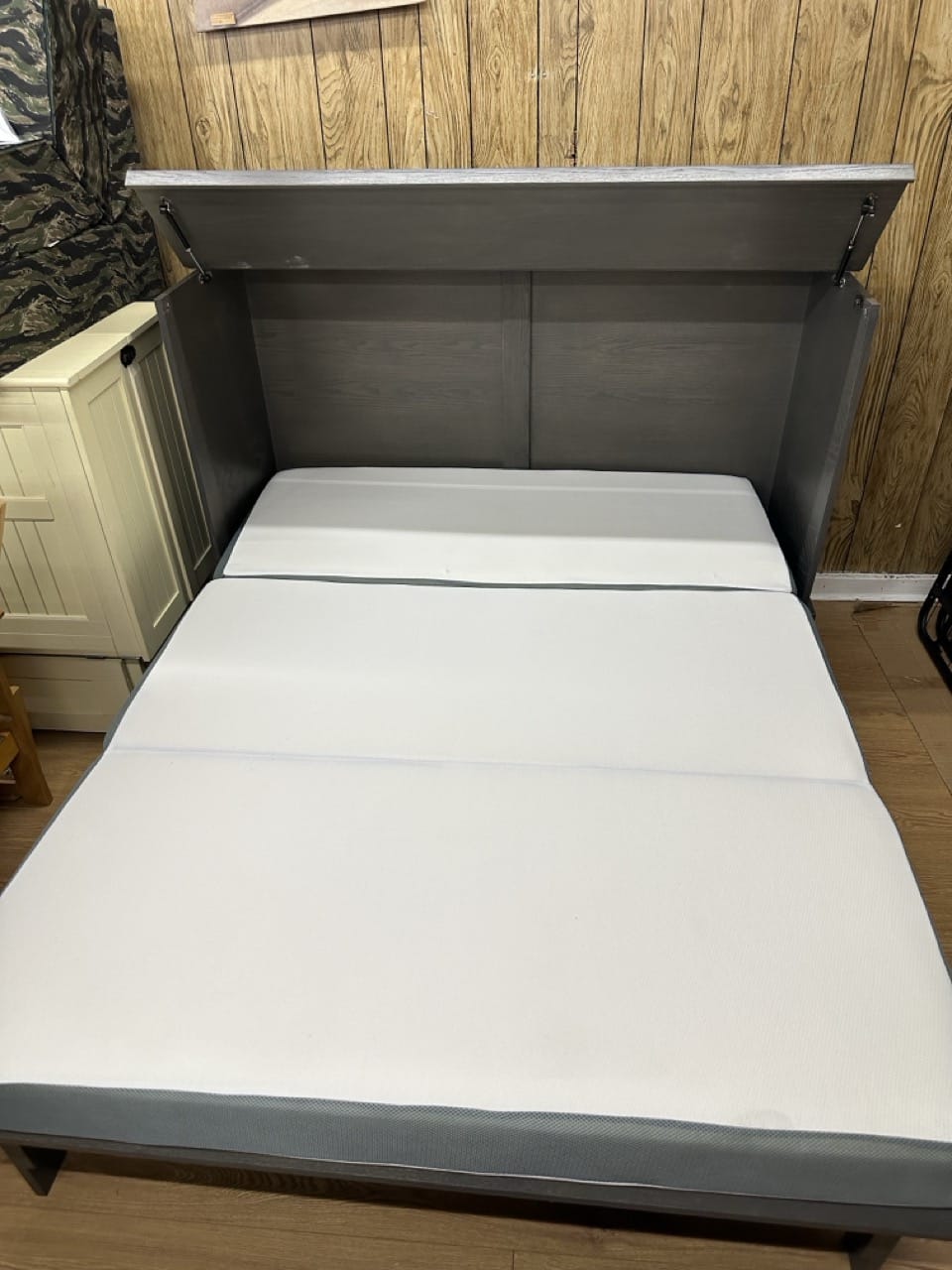 Floor Sample Cabinet Bed - Mission Bed In a Box - Gray Oak - Real Wood ...