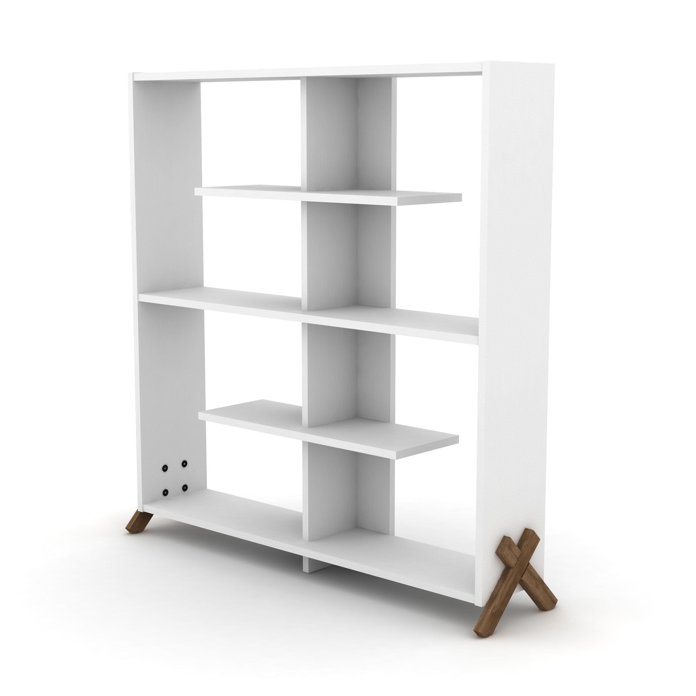 Kipp Bookcase, Walnut/White at Futonland