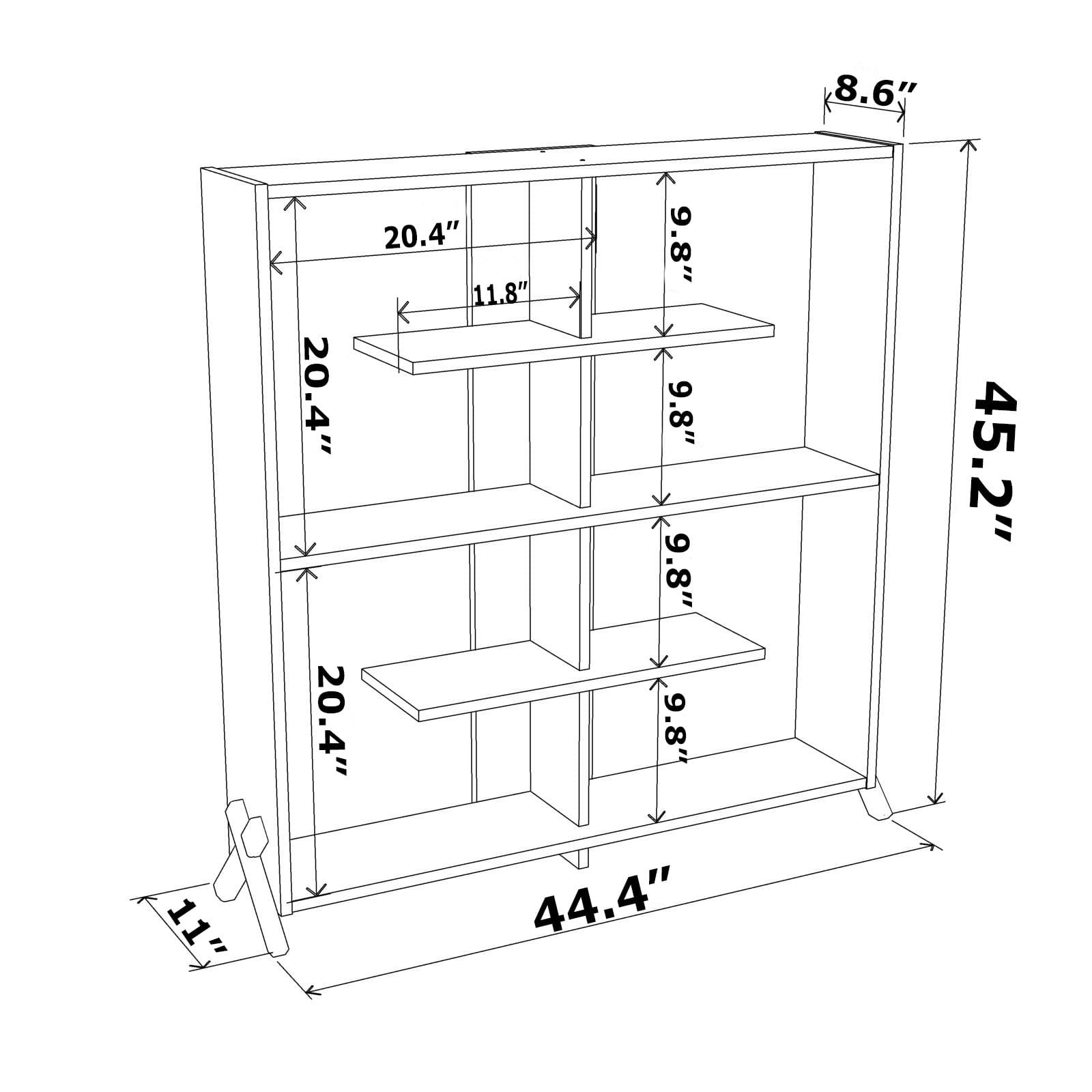 Kipp Bookcase, Walnut/White at Futonland