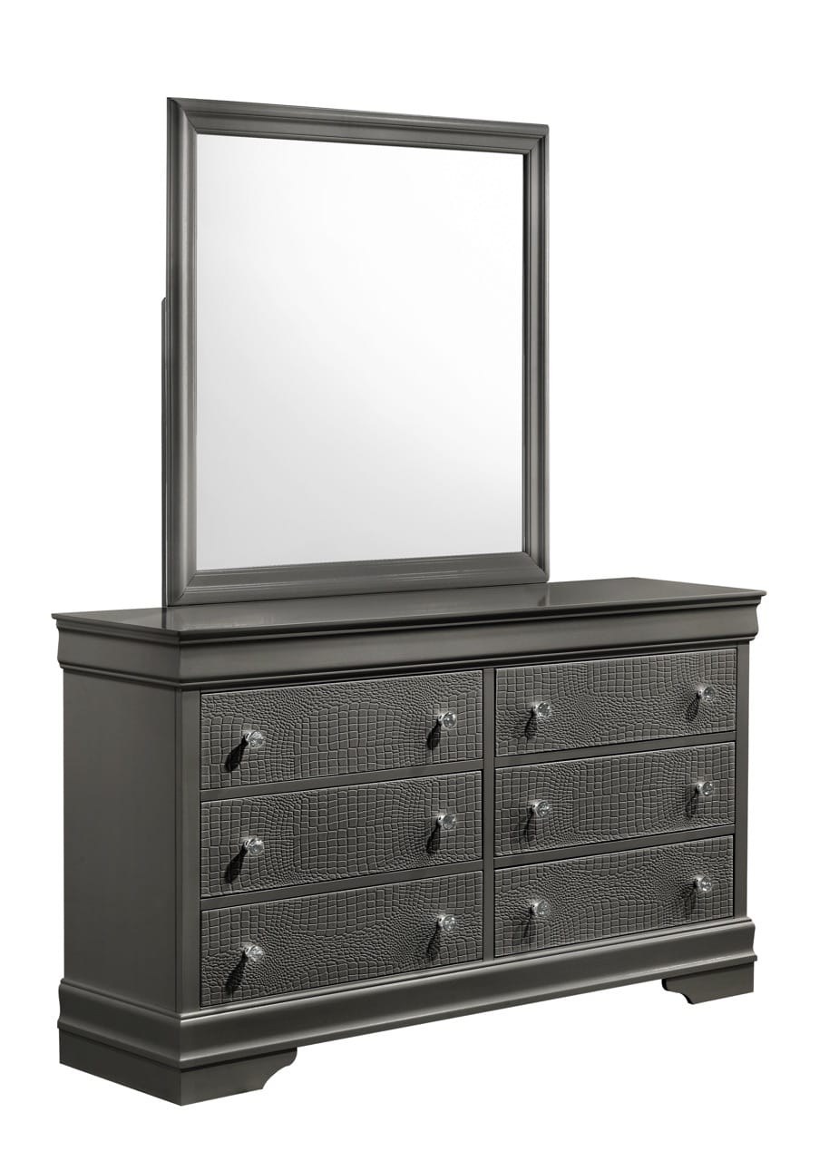 Blaze Gray Wood Upholstered Bedroom Set at Futonland