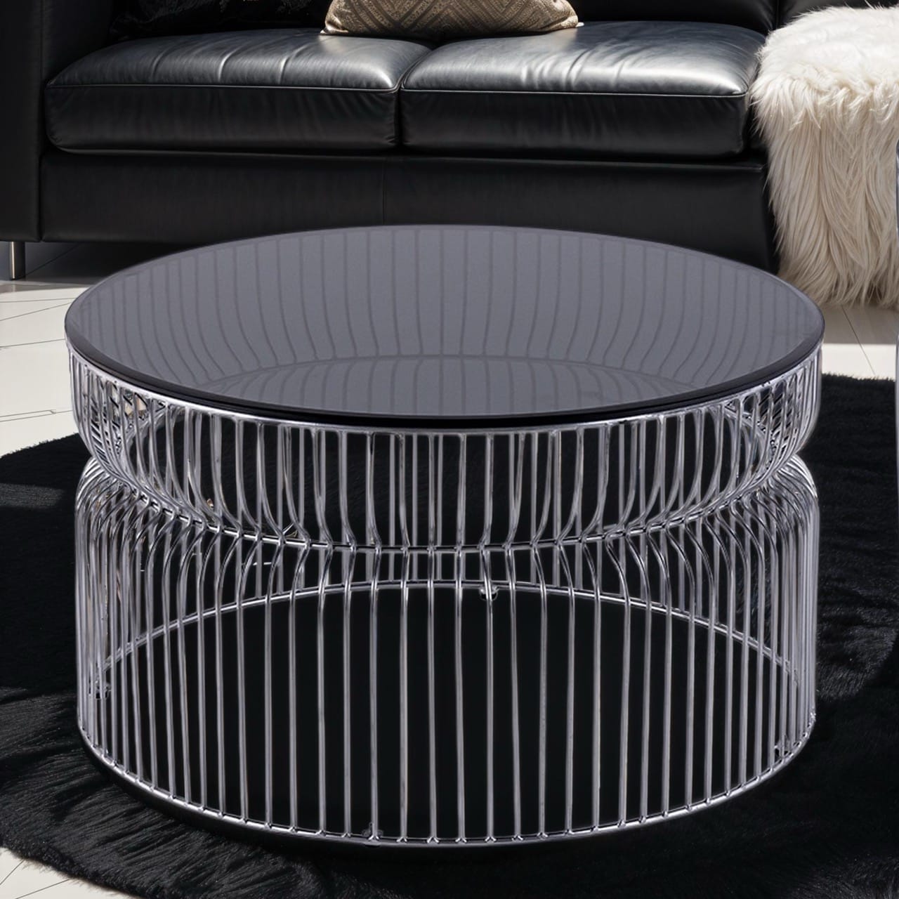 CT-901-25-30 Silver Metal Coffee Table at Futonland