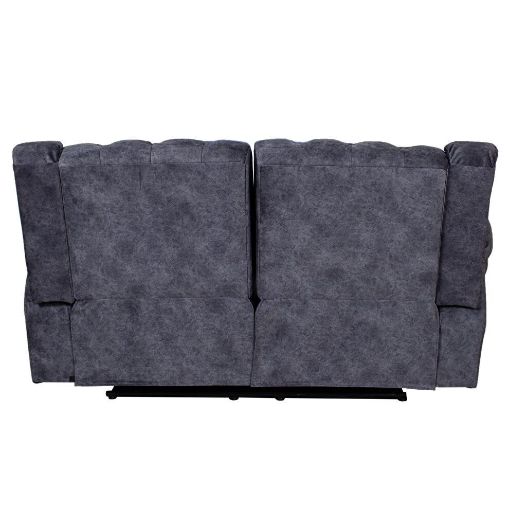 Evelyn Domino Granite Fabric Power Reclining Loveseat by Global Furniture