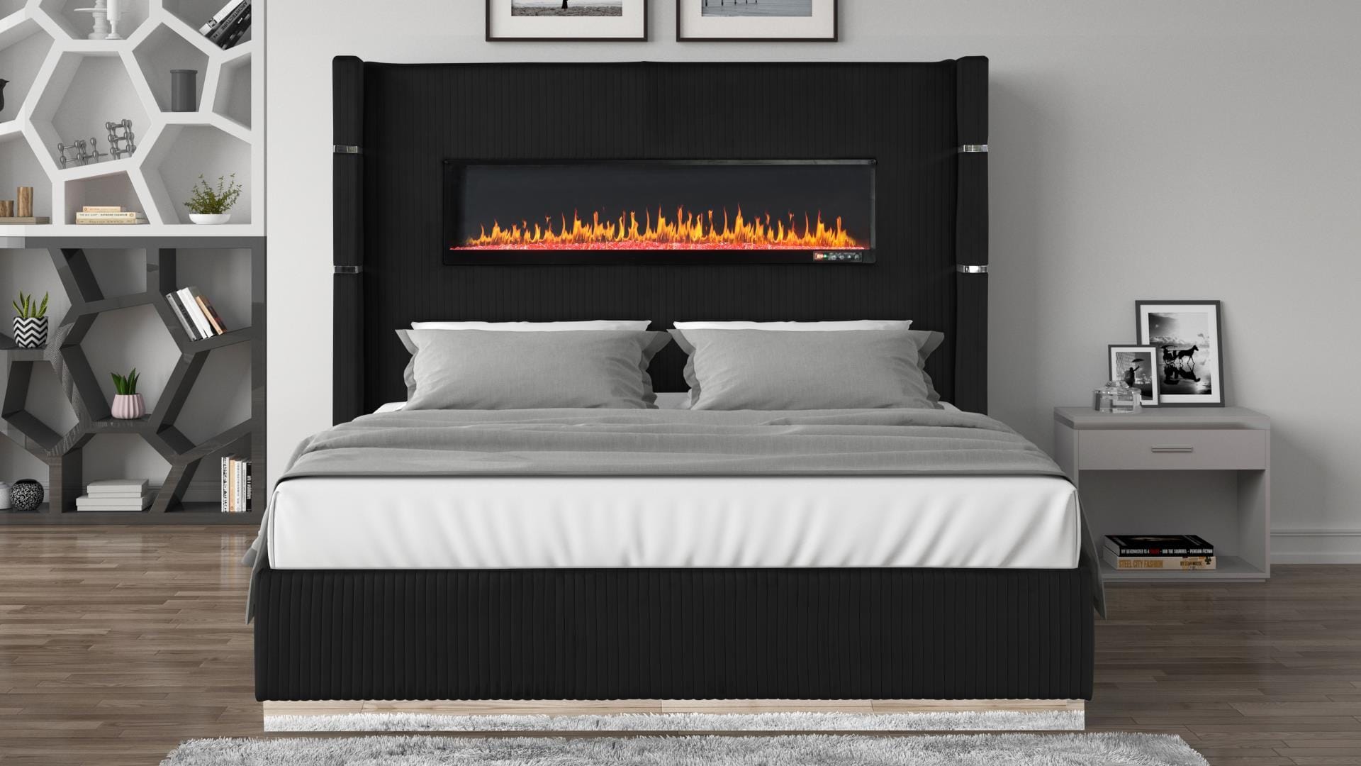 Lizzele Black Wood Bedroom Set by Galaxy Furniture