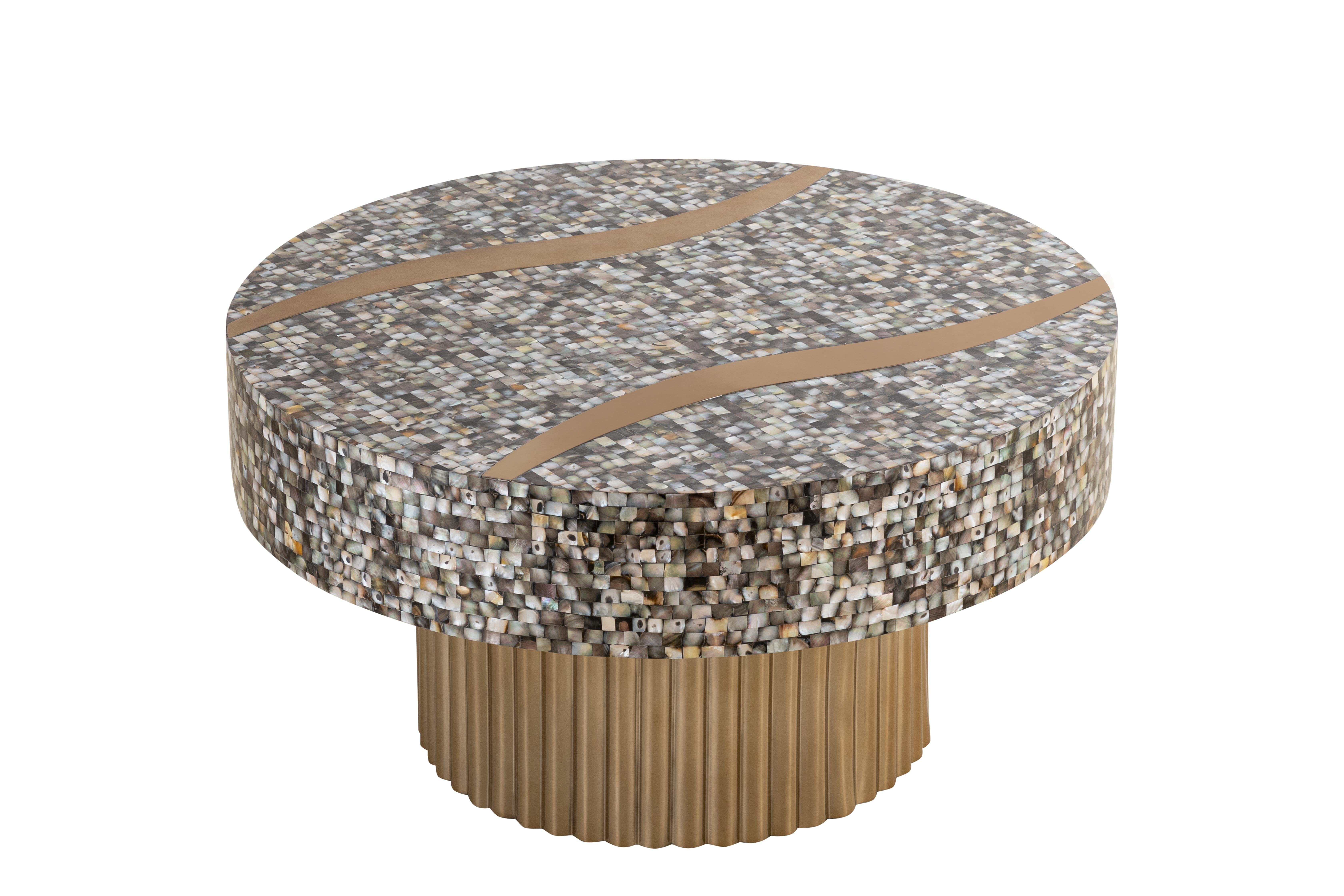 T1207-32 Stainless Steel Base Gold Coffee Table at Futonland