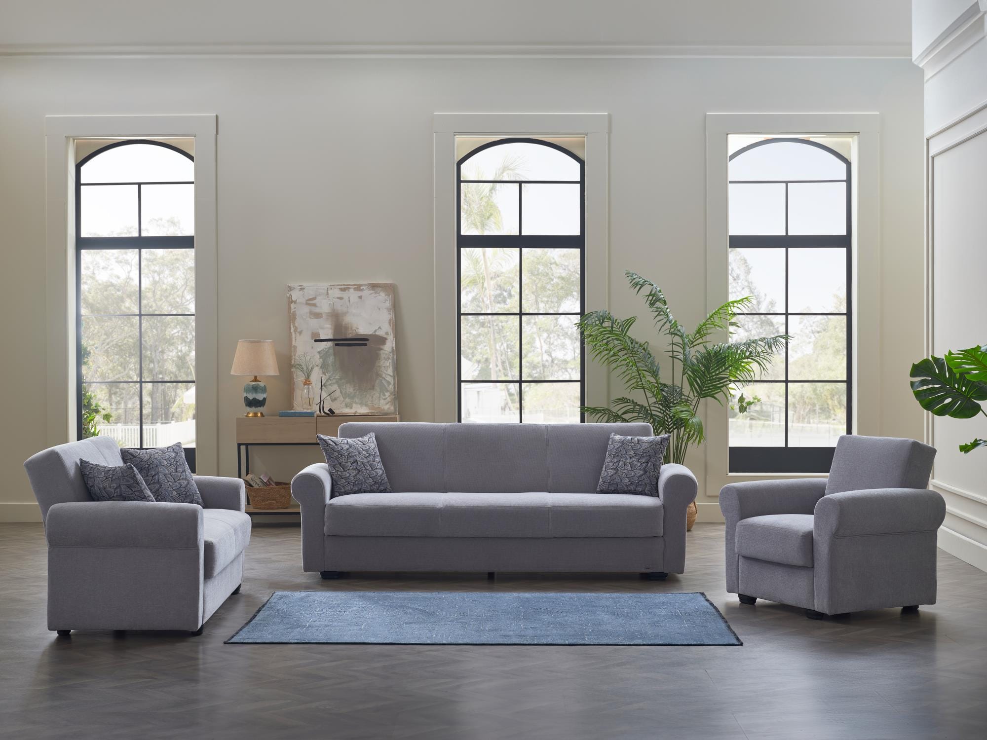 Elita S Koopsi Light Gray 3 Seat Sleeper Sofa at Futonland