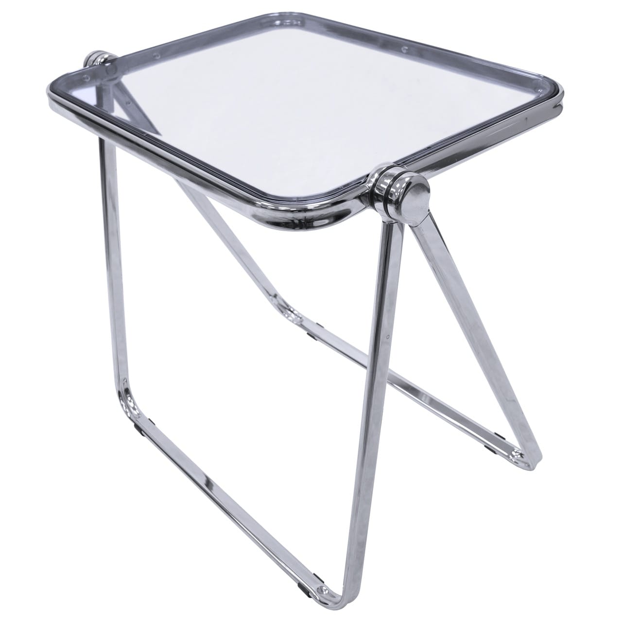 Lawrence Square Folding End Table w/Plastic Top & Iron Frame ...