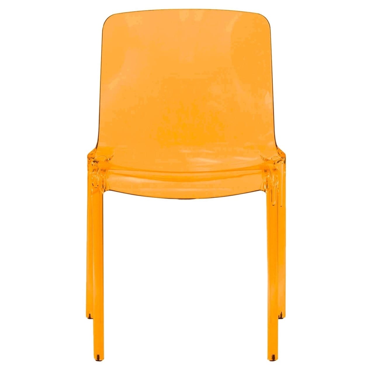 Murray Modern Dining Chair - Transparent Orange (Set of 4) at Futonland