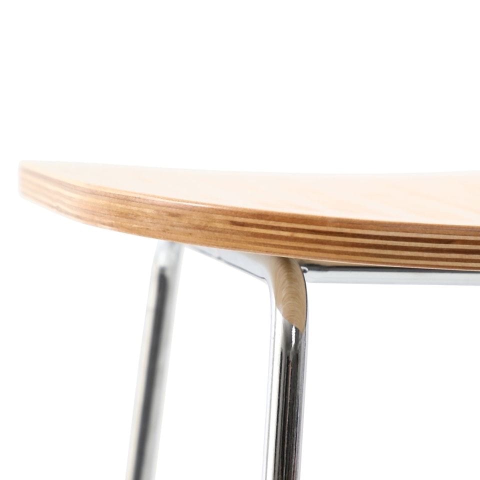 Melrose Modern Wood Counter Stool w/Chrome Frame - Natural at Futonland