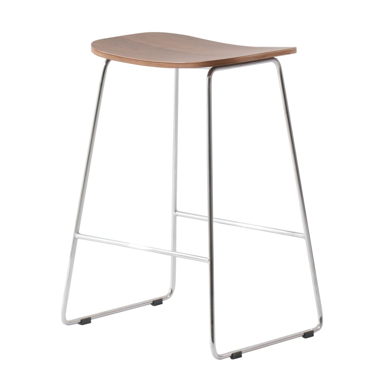 Melrose Modern Wood Counter Stool w/Chrome Frame, Set of 4 at Futonland