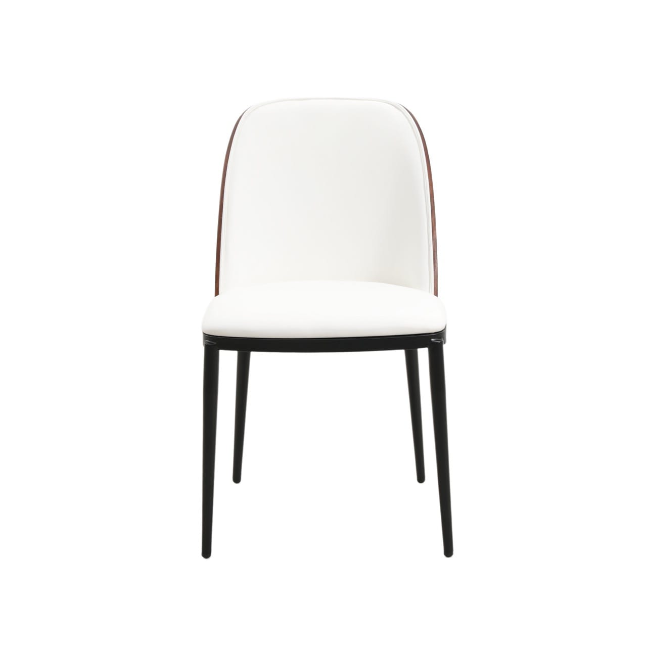 Tule Mid-Century Modern Dining Side Chair w/Leather Seat & Steel Frame ...