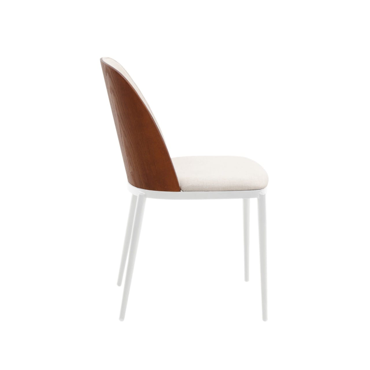 Tule Mid-Century Modern Dining Side Chair w/Velvet Seat & White Powder ...