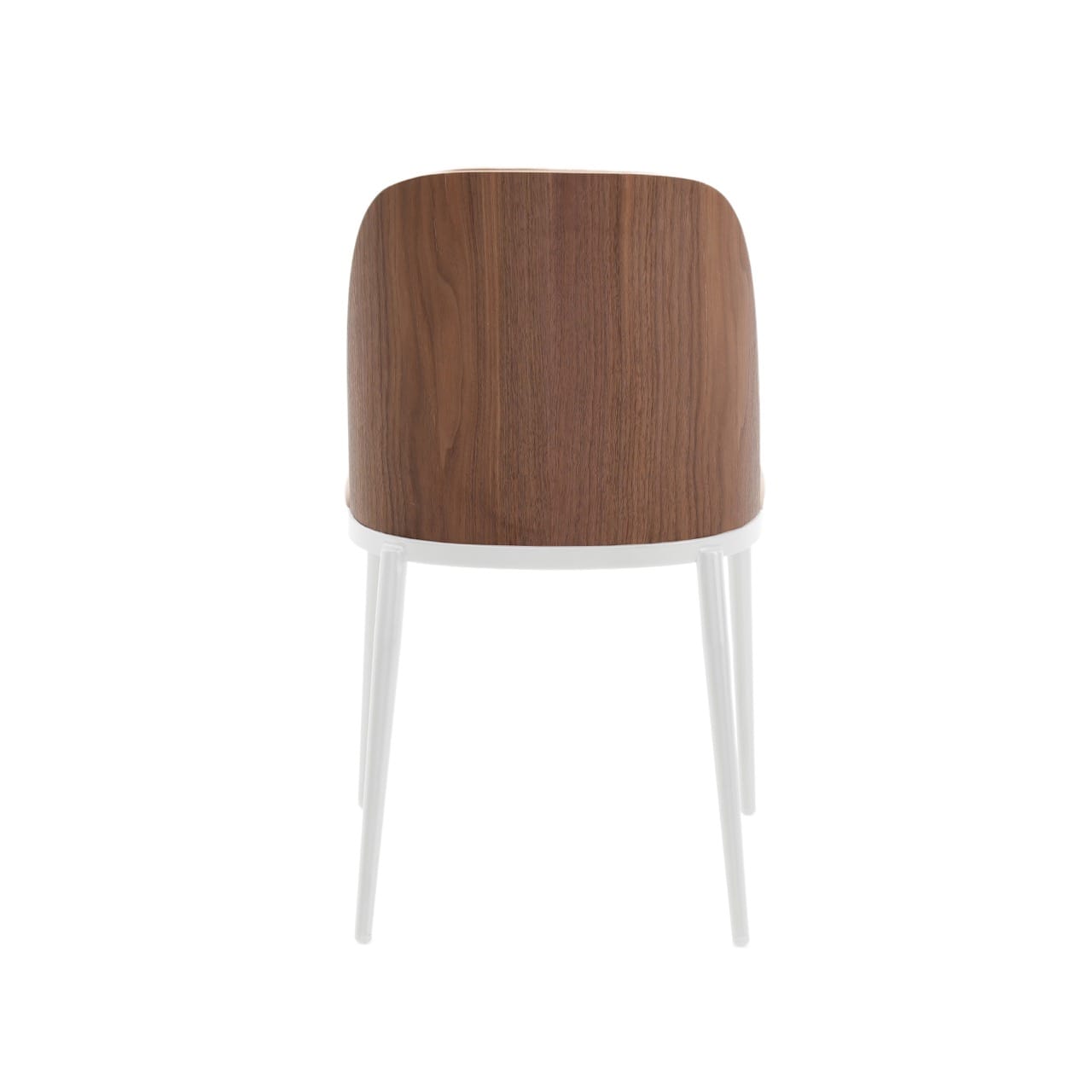 Tule Mid-Century Modern Dining Side Chair w/Leather Seat & White Powder ...