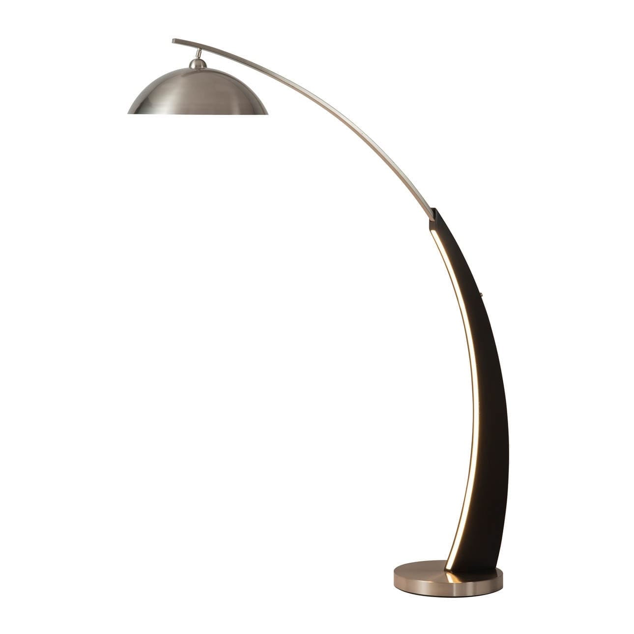 Point Break 75" Arc Floor Lamp w/Nightlight Feature - Satin Nickel ...