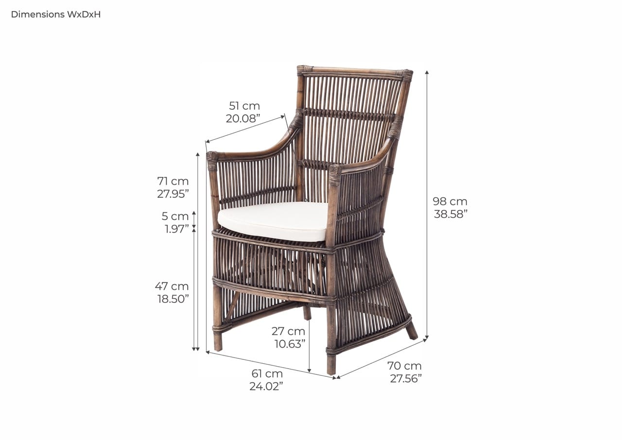 Wickerworks Duchess Chair (Set of 2), Rustic at Futonland