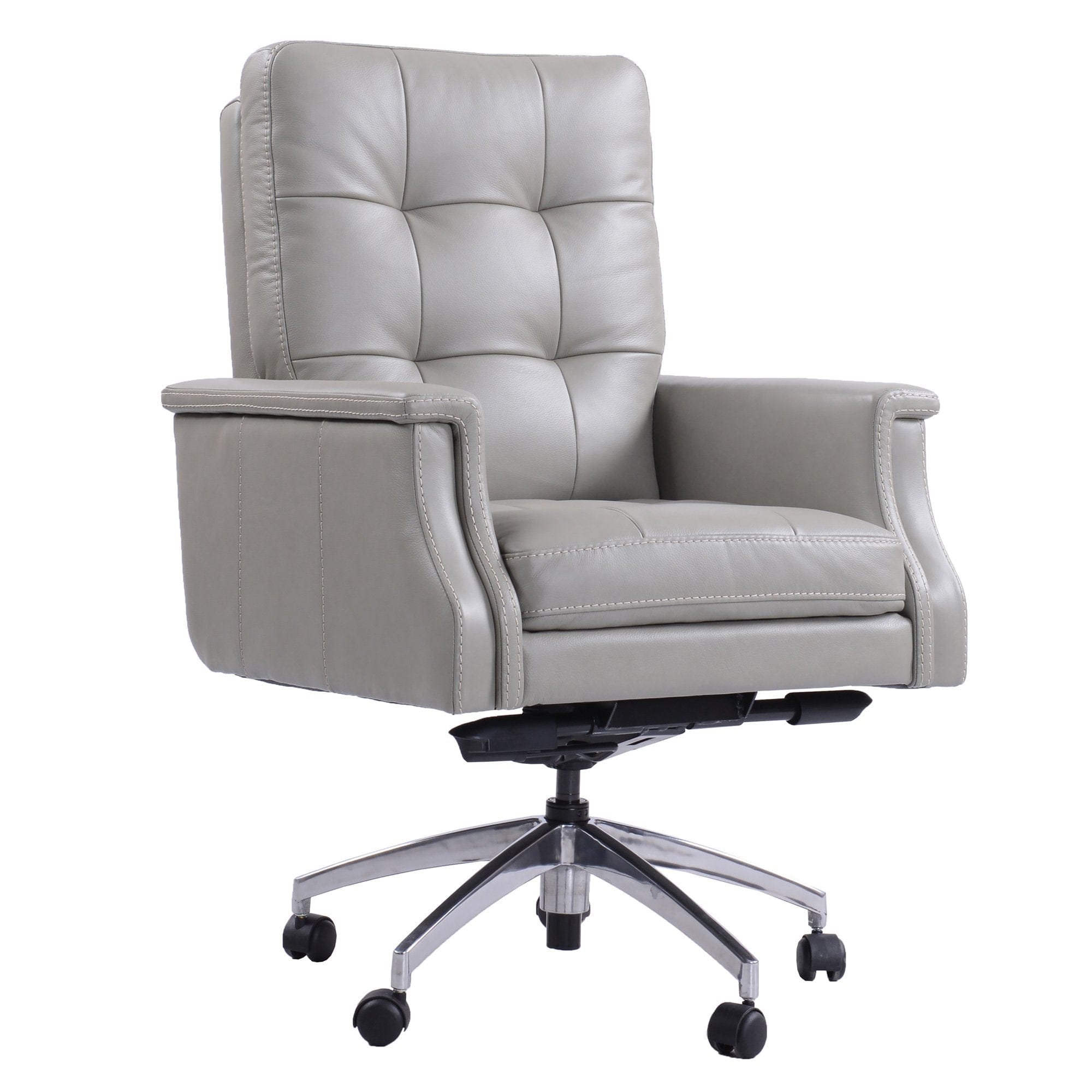 DC#128-VGR - Leather Desk Chair - Verona Grey at Futonland