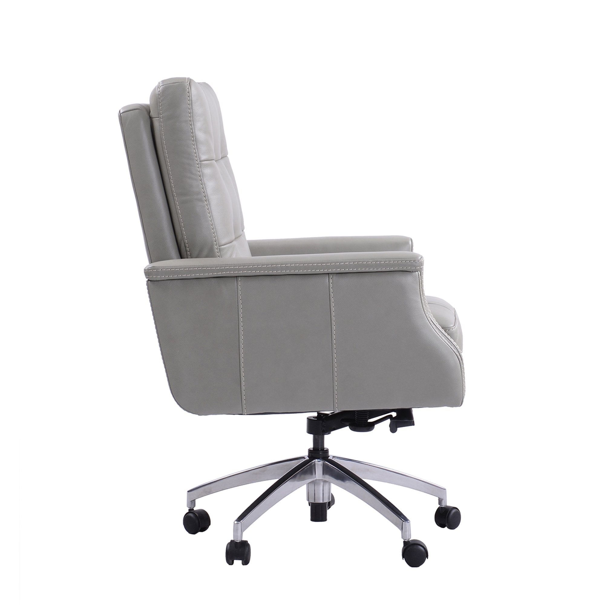 DC#128-VGR - Leather Desk Chair - Verona Grey at Futonland