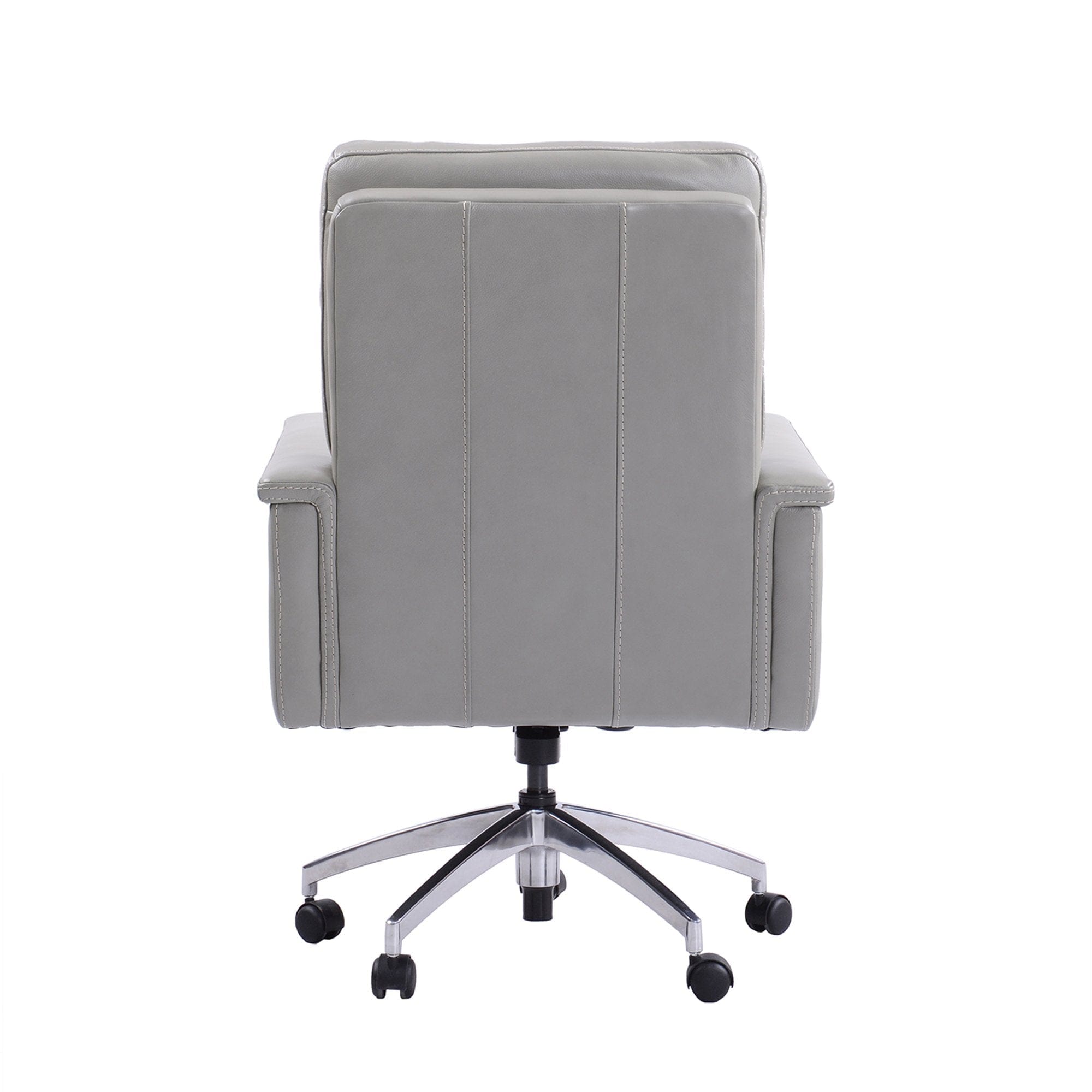 DC#128-VGR - Leather Desk Chair - Verona Grey at Futonland