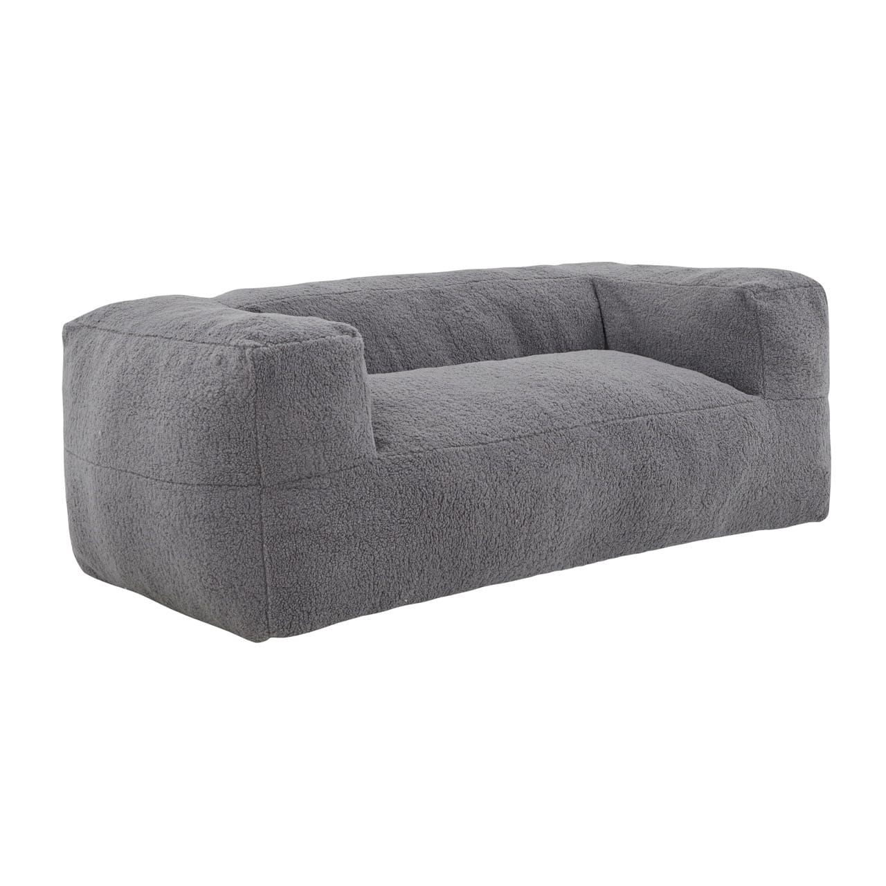 Sealy Redd Sherpa Grey Memory Foam Bean Bag Sofa at Futonland