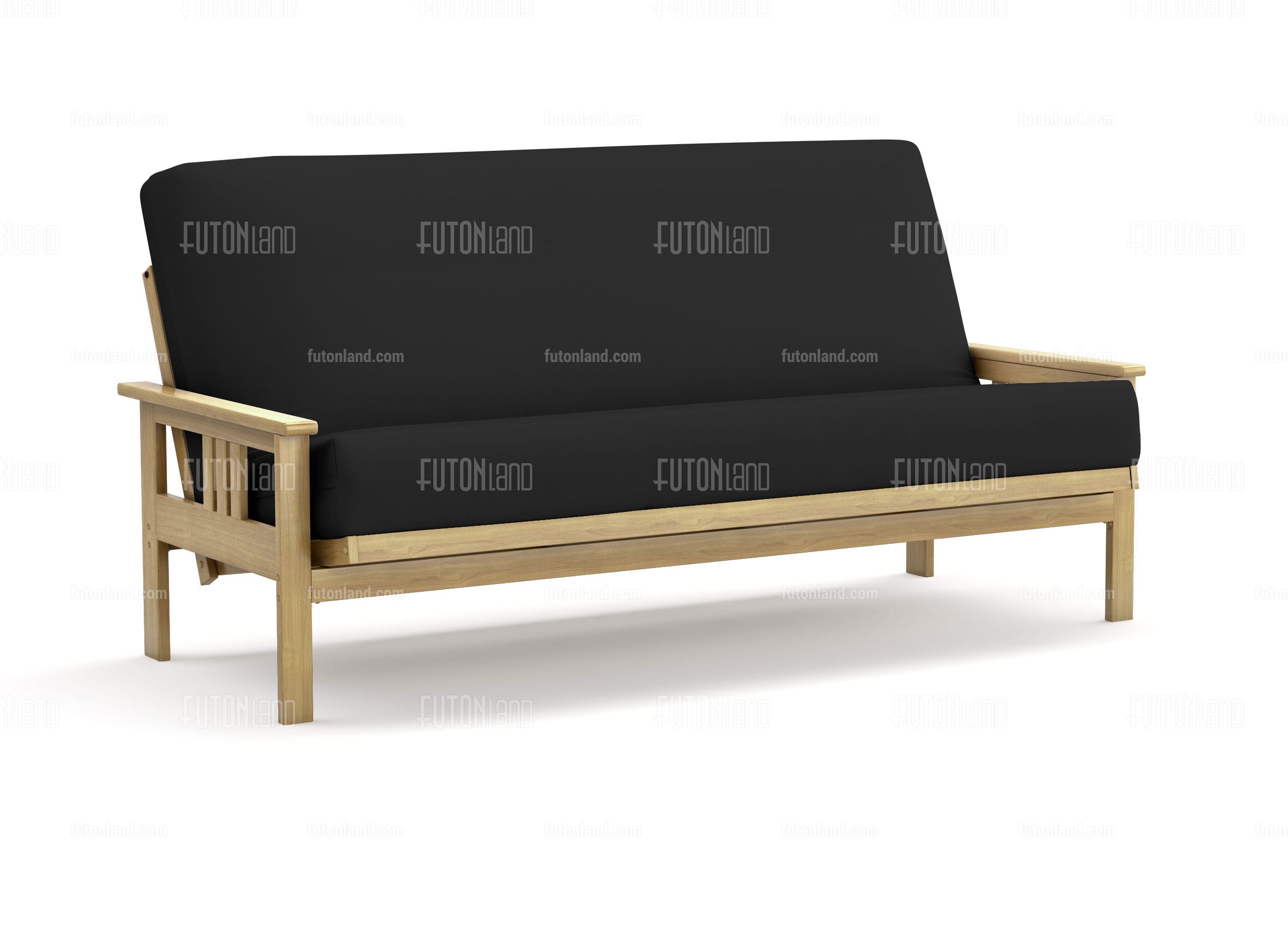 Futon Set - Queen Size - Monterey Black Frame, Mattress w/Removable ...