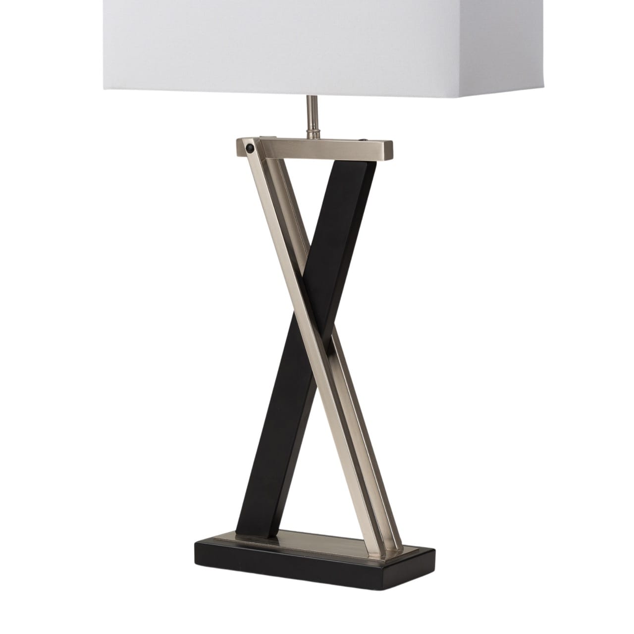 Modern Sleek Metal Table Lamps (Set of 2) - Silver & Black at Futonland
