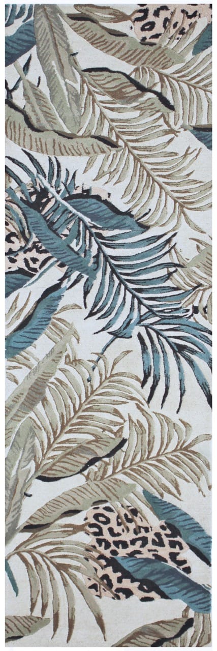 Sparta Ivory/Blue Leopard Area Rug at Futonland