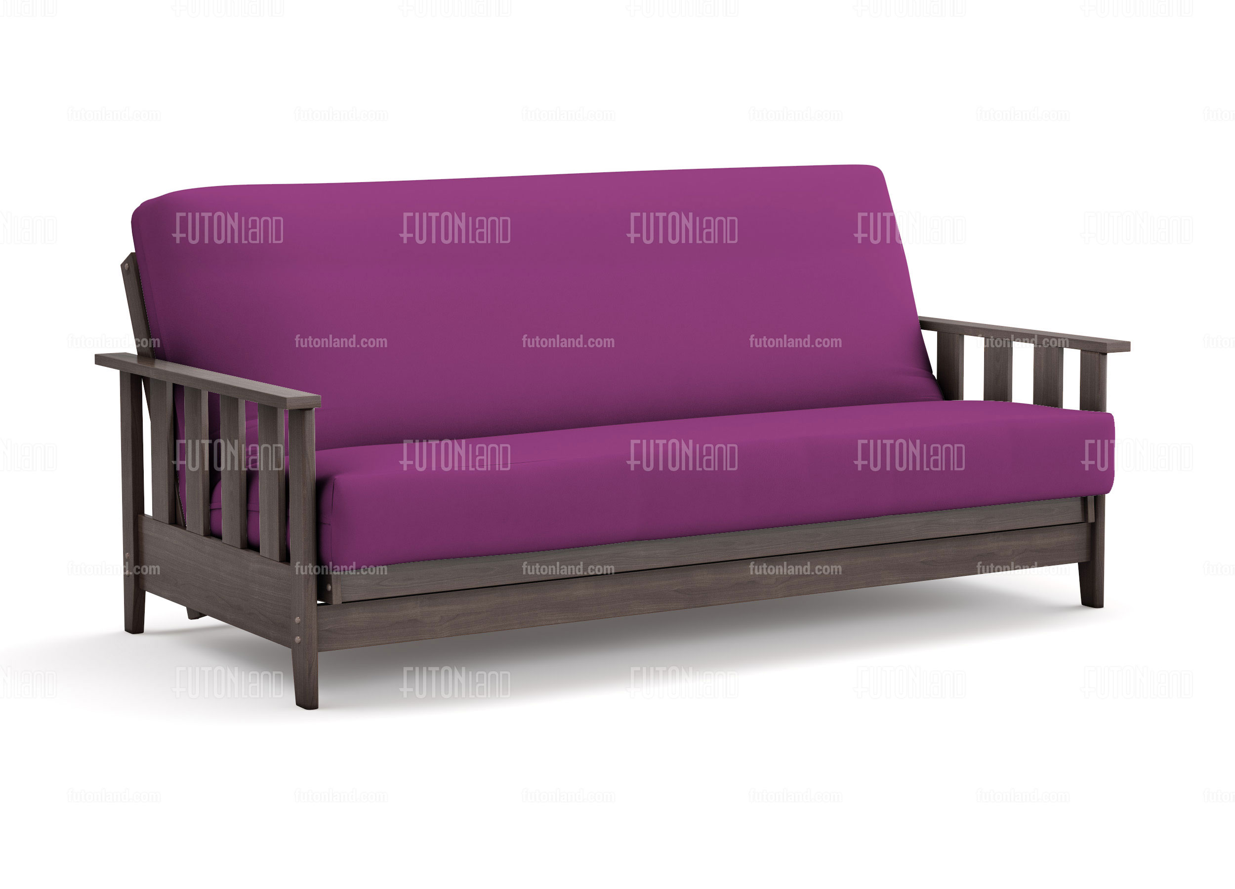 Futon Set - Queen Size - Canby Gray Wall Hugger Frame, Mattress w ...