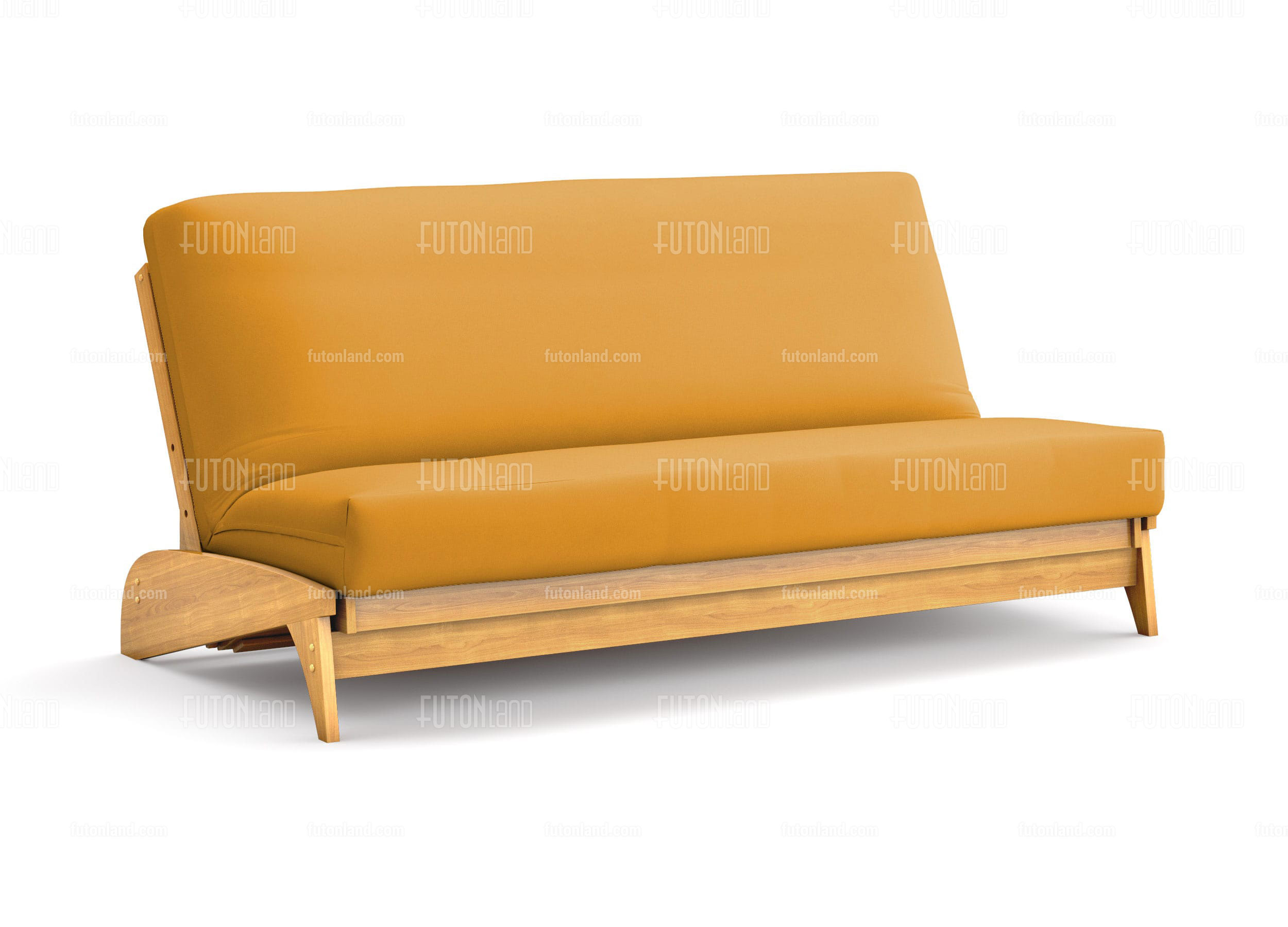 Futon Set - Queen Size - Dillon Natural Wall Hugger Frame, Mattress w ...