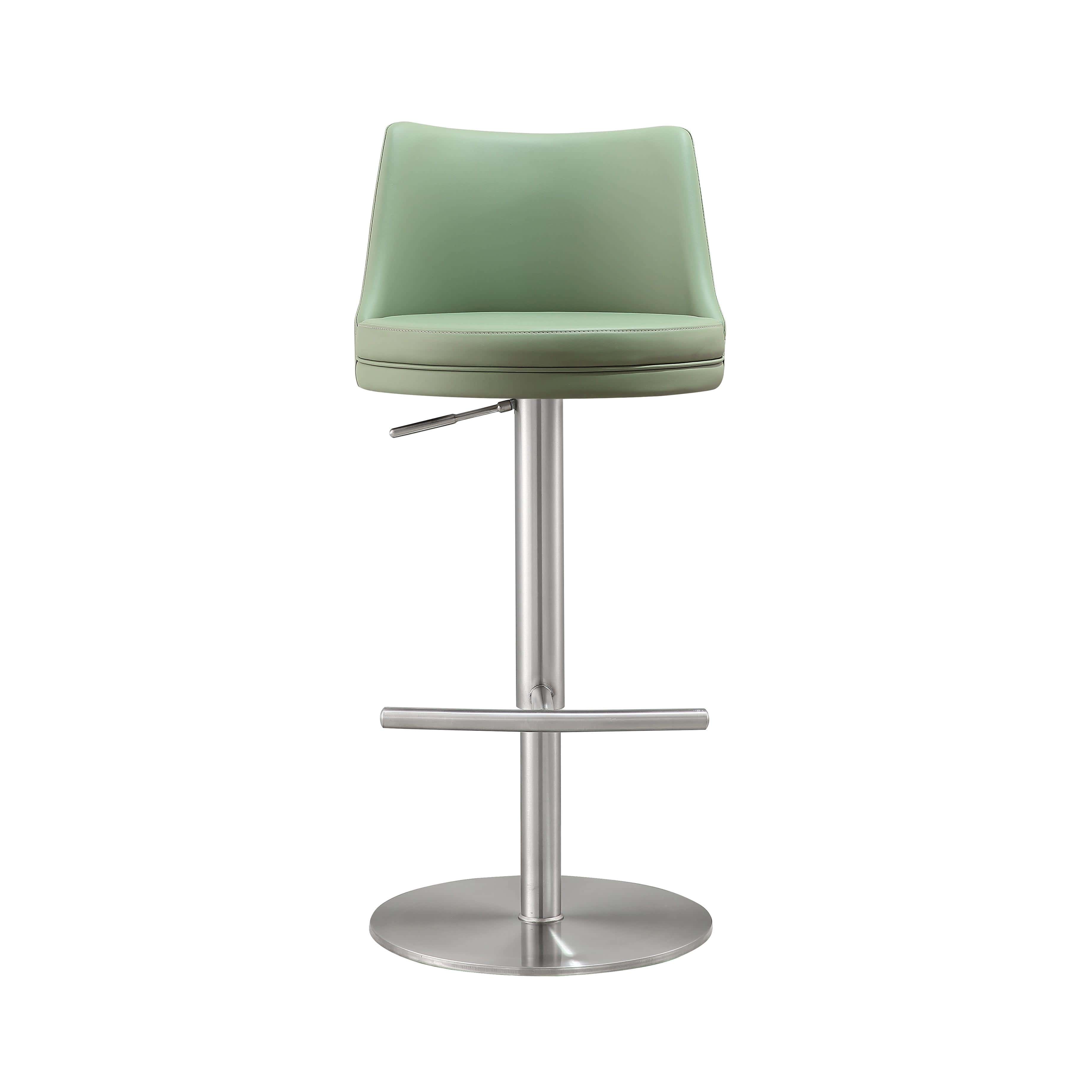 Reagan Sea Foam Green and Silver Adjustable Stool at Futonland