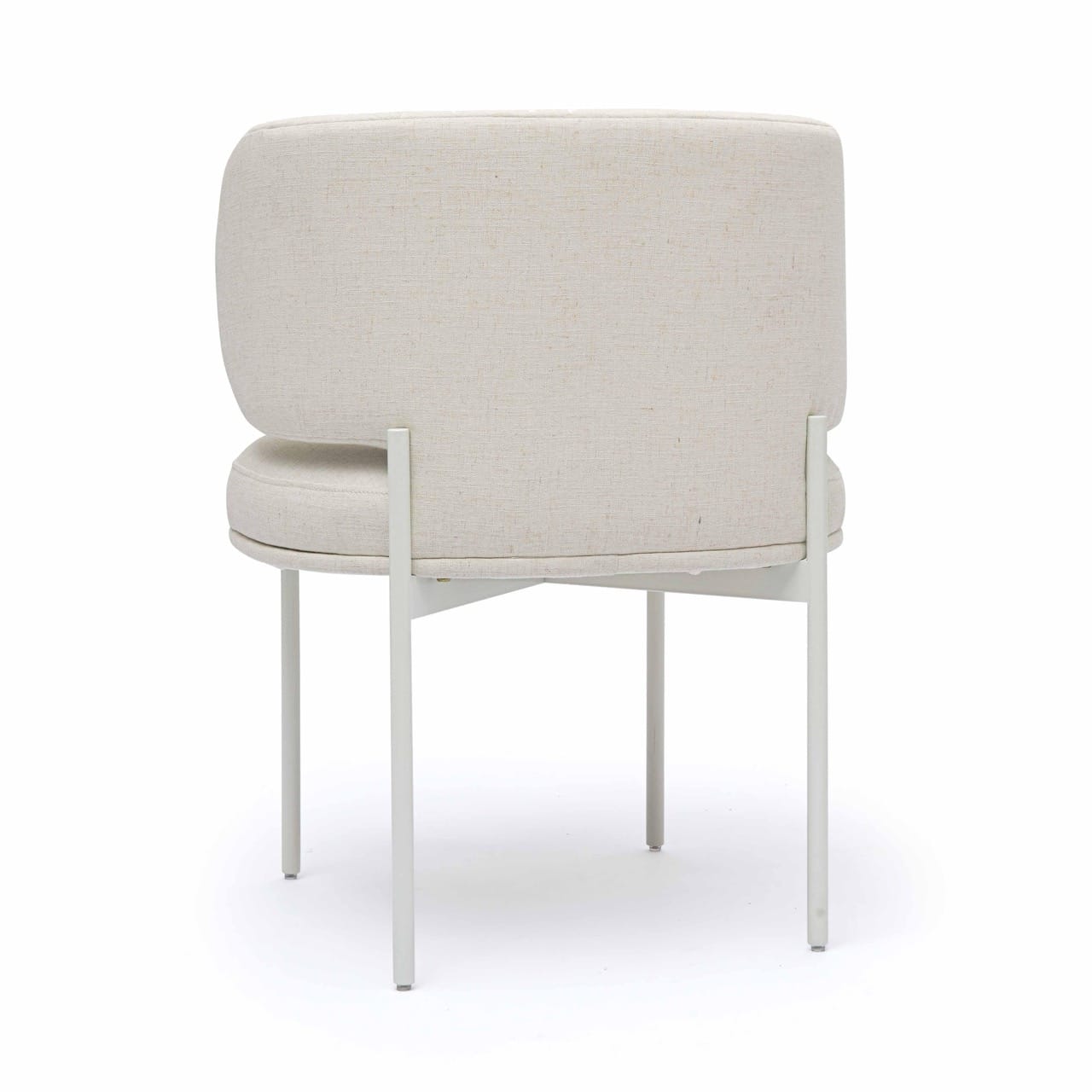 Maureen Cream Performance Upcycled Linen Dining Chair at Futonland