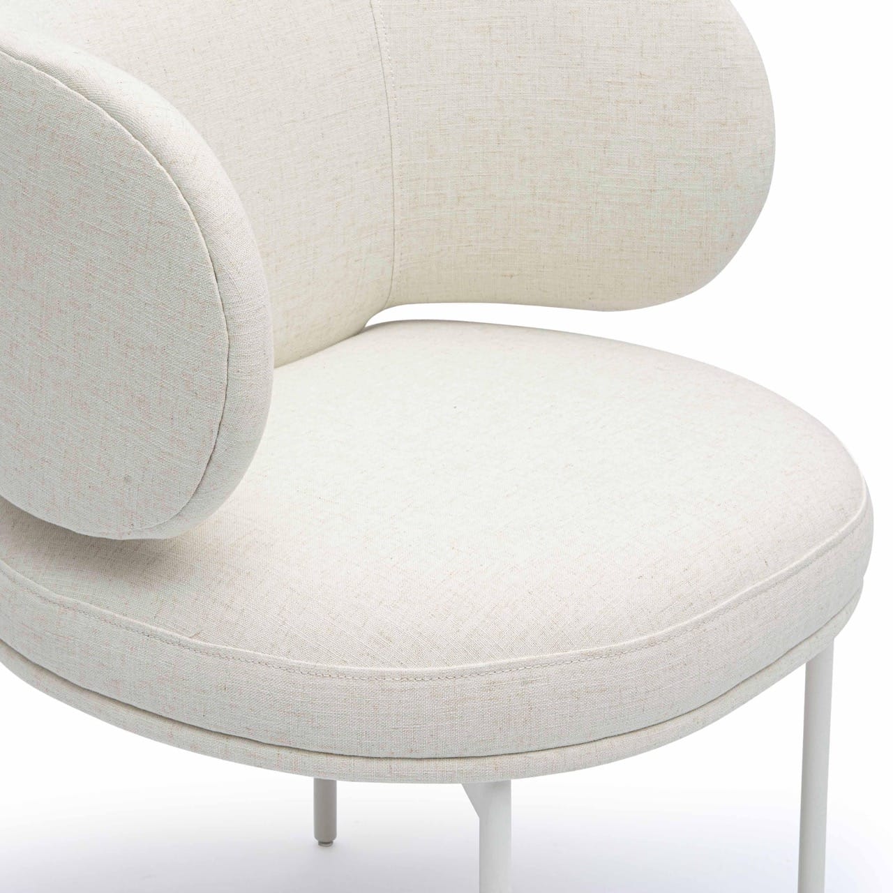 Maureen Cream Performance Upcycled Linen Dining Chair at Futonland
