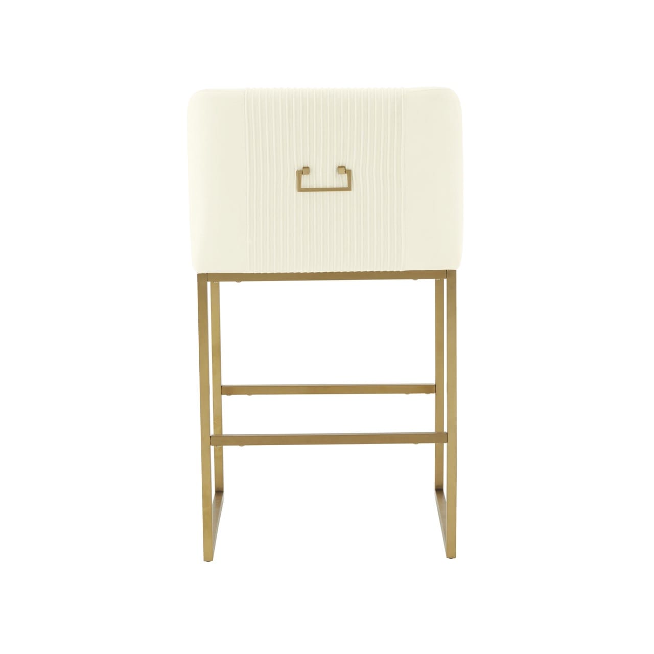 Lisa Cream Pleated Velvet Counter Stool at Futonland