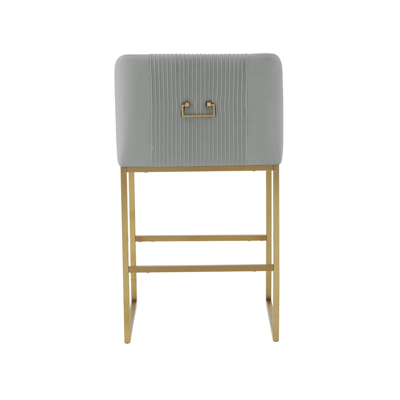 Lisa Grey Pleated Velvet Counter Stool at Futonland
