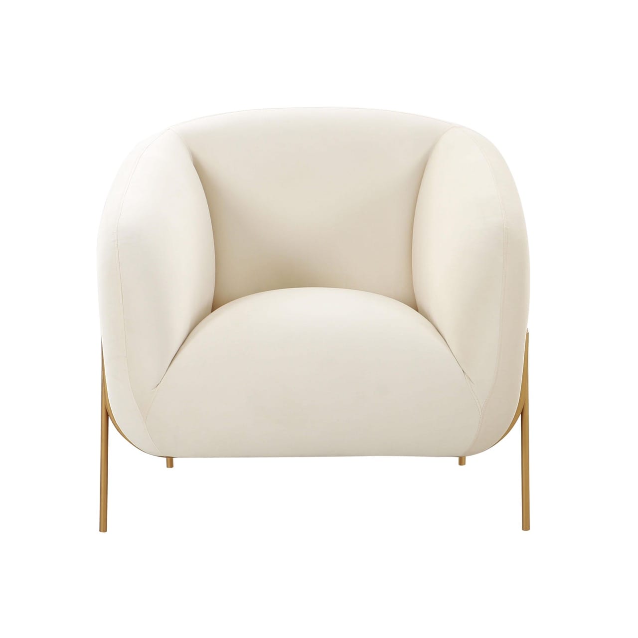 Kandra Cream Velvet Accent Chair at Futonland
