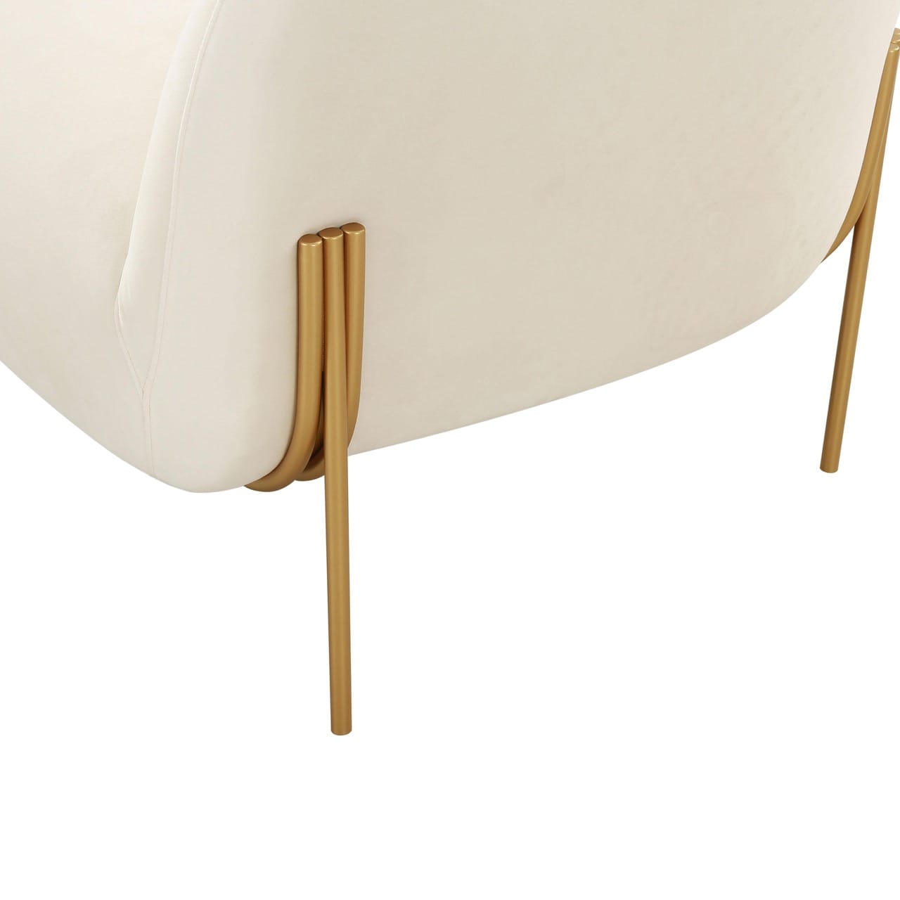 Kandra Cream Velvet Accent Chair at Futonland